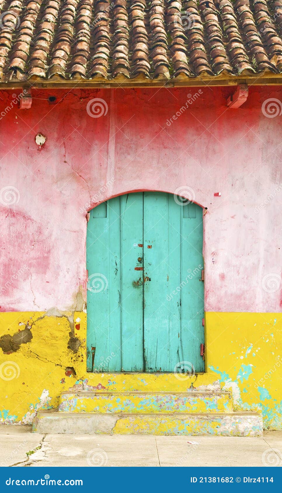 Colorful Rural House Facade Stock Photo - Image of blue, exterior: 21381682