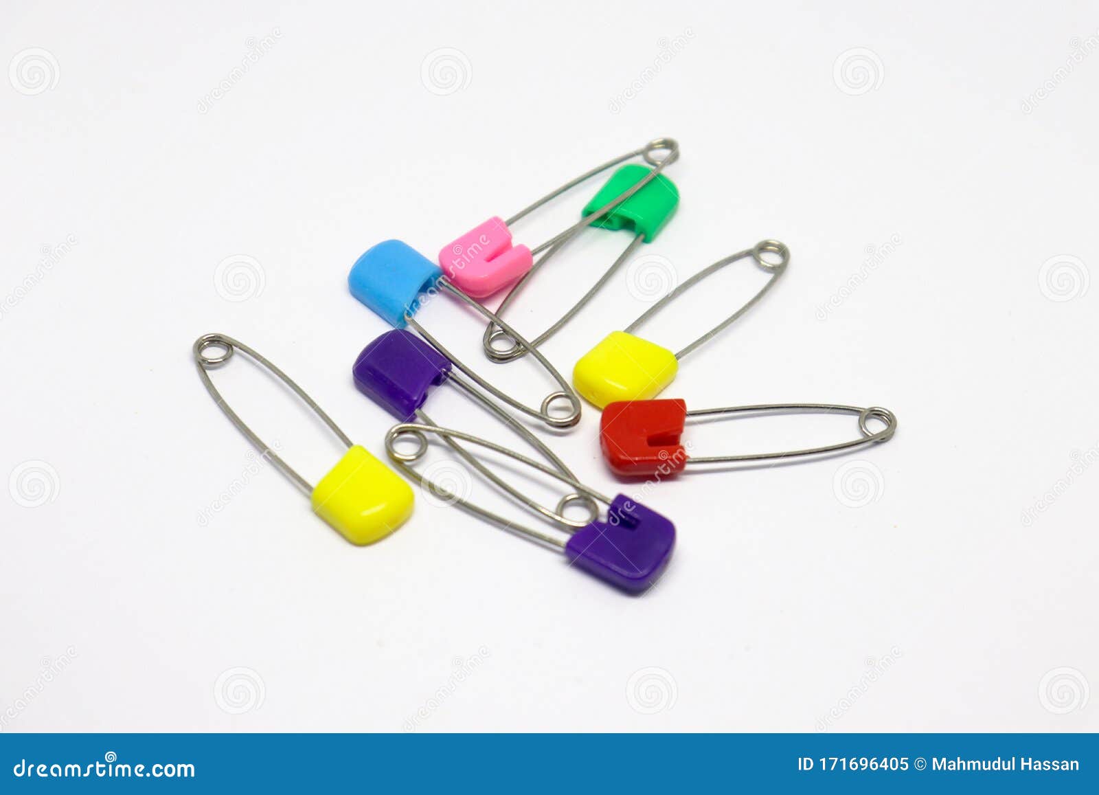 Colorful Safety Pin Isolated on White Background Stock Image - Image of ...