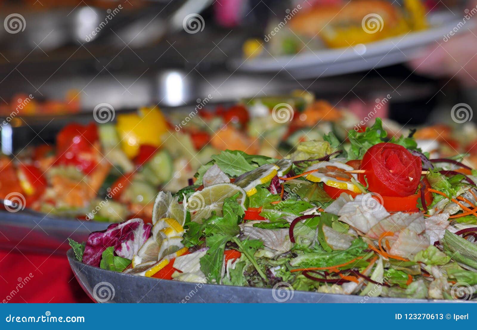 Colorful salad at buffet stock image. Image of produce - 123270613