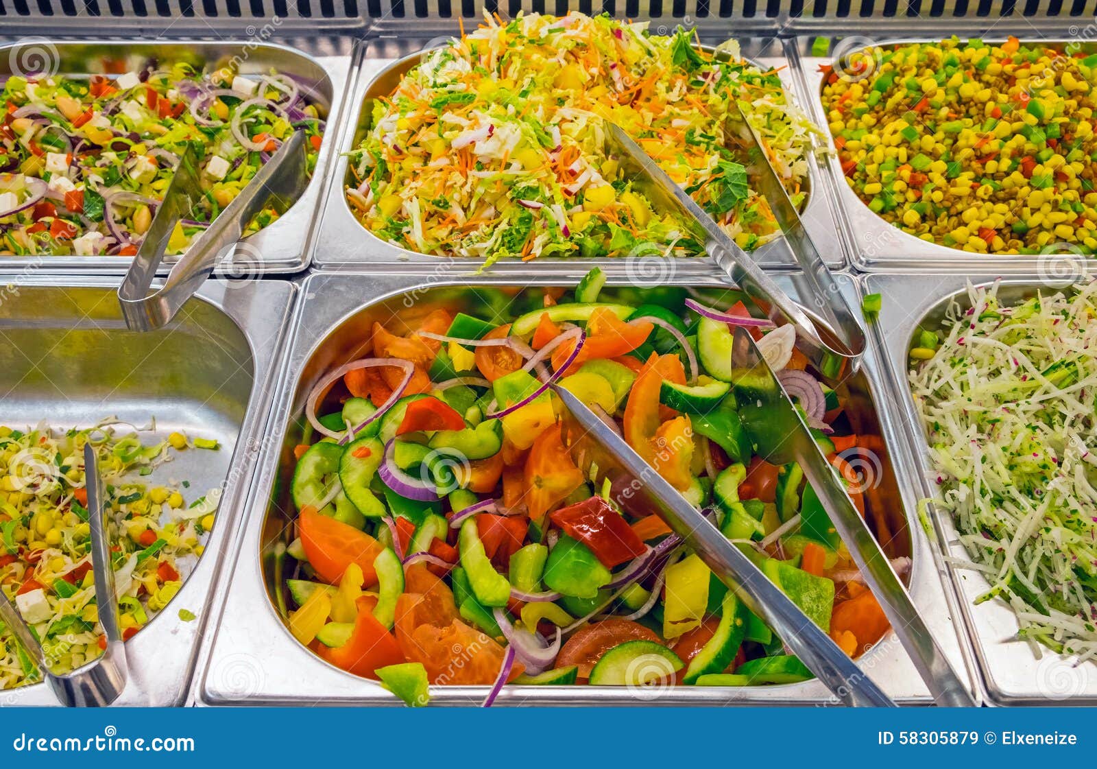 Colorful Salads at a Buffet Stock Image - Image of salad, green: 58305879