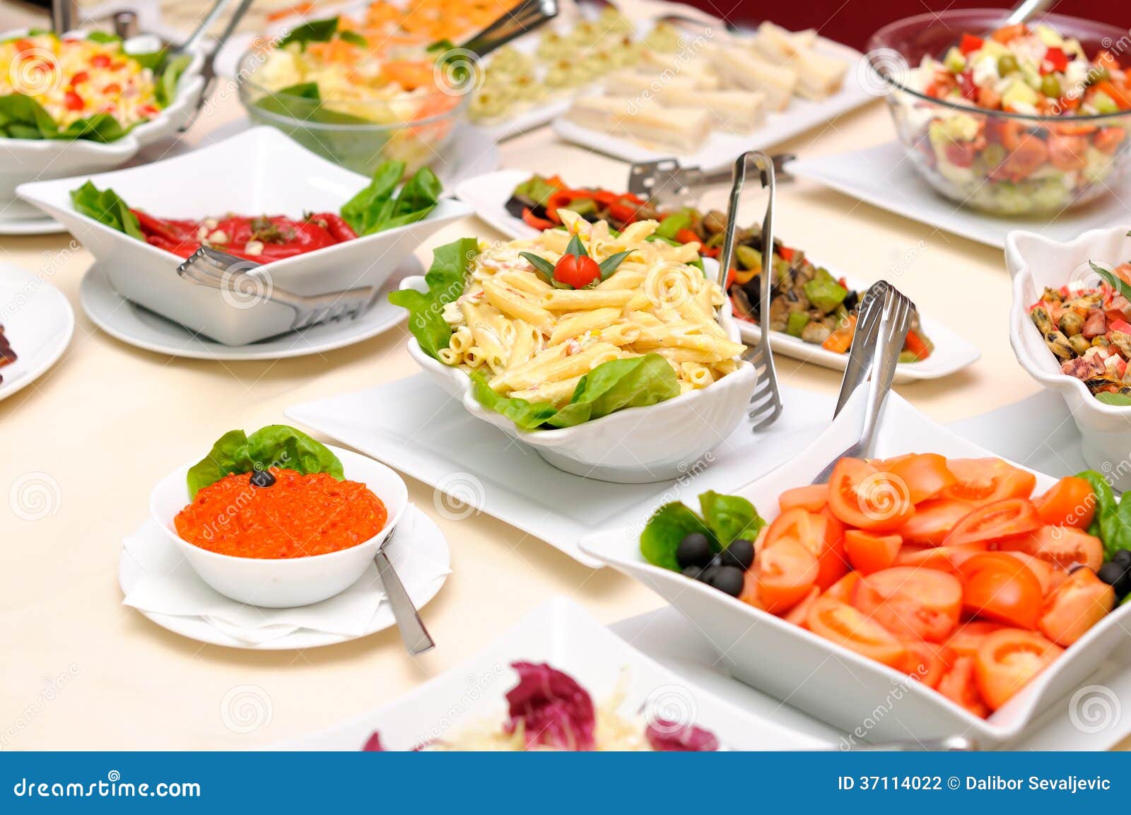 Colorful Salads on the Table Stock Photo - Image of gourmet, tomatoes ...
