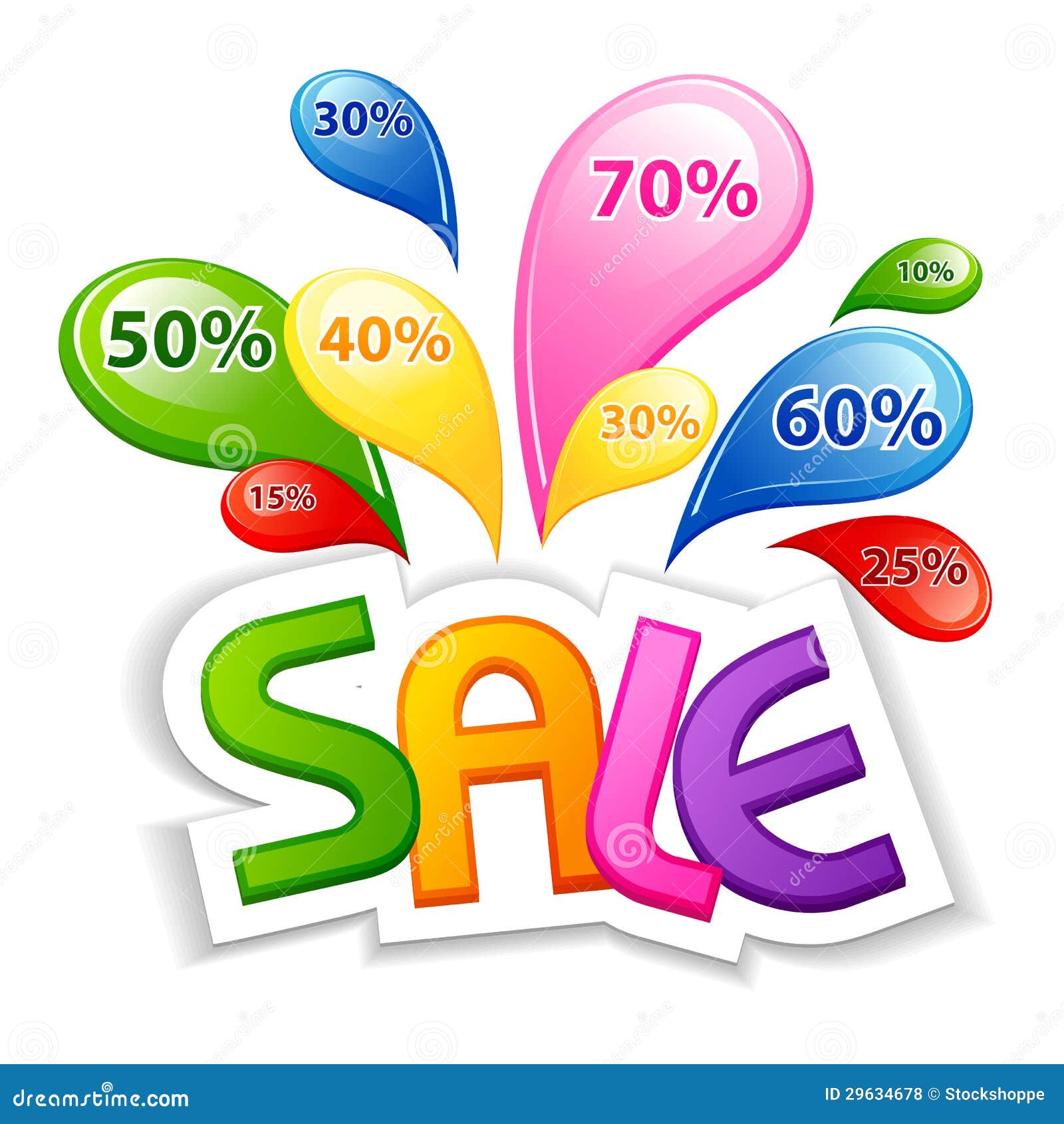 Colorful Sale stock vector. Illustration of promotional - 29634678