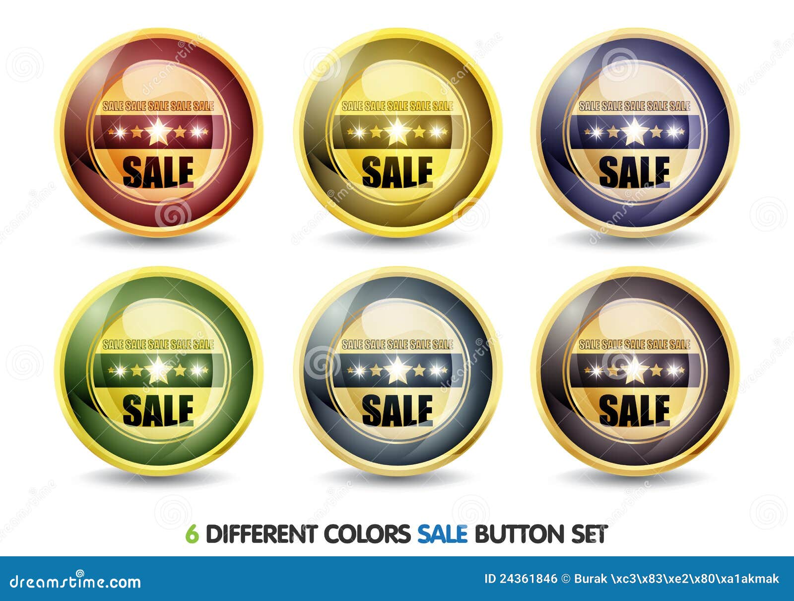 Colorful Sale button Set stock vector. Illustration of sale - 24361846