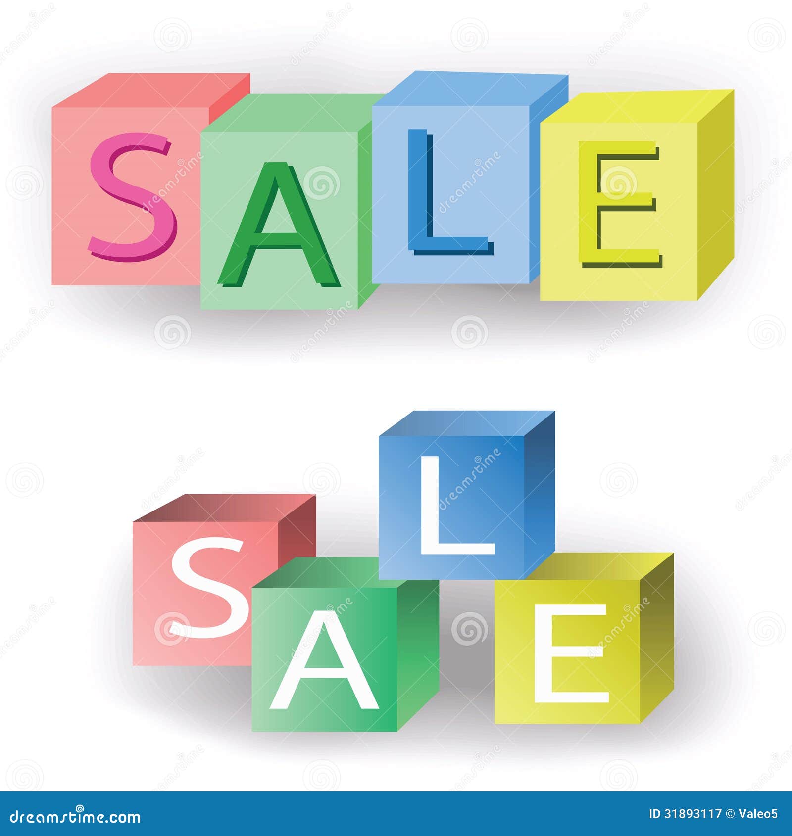 Colorful sale cubes stock vector. Illustration of price - 31893117