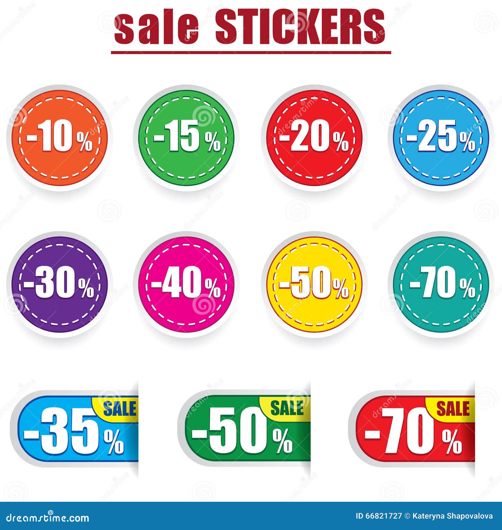 Colorful Sale Stickers and Labels. Vector Set Stock Vector ...