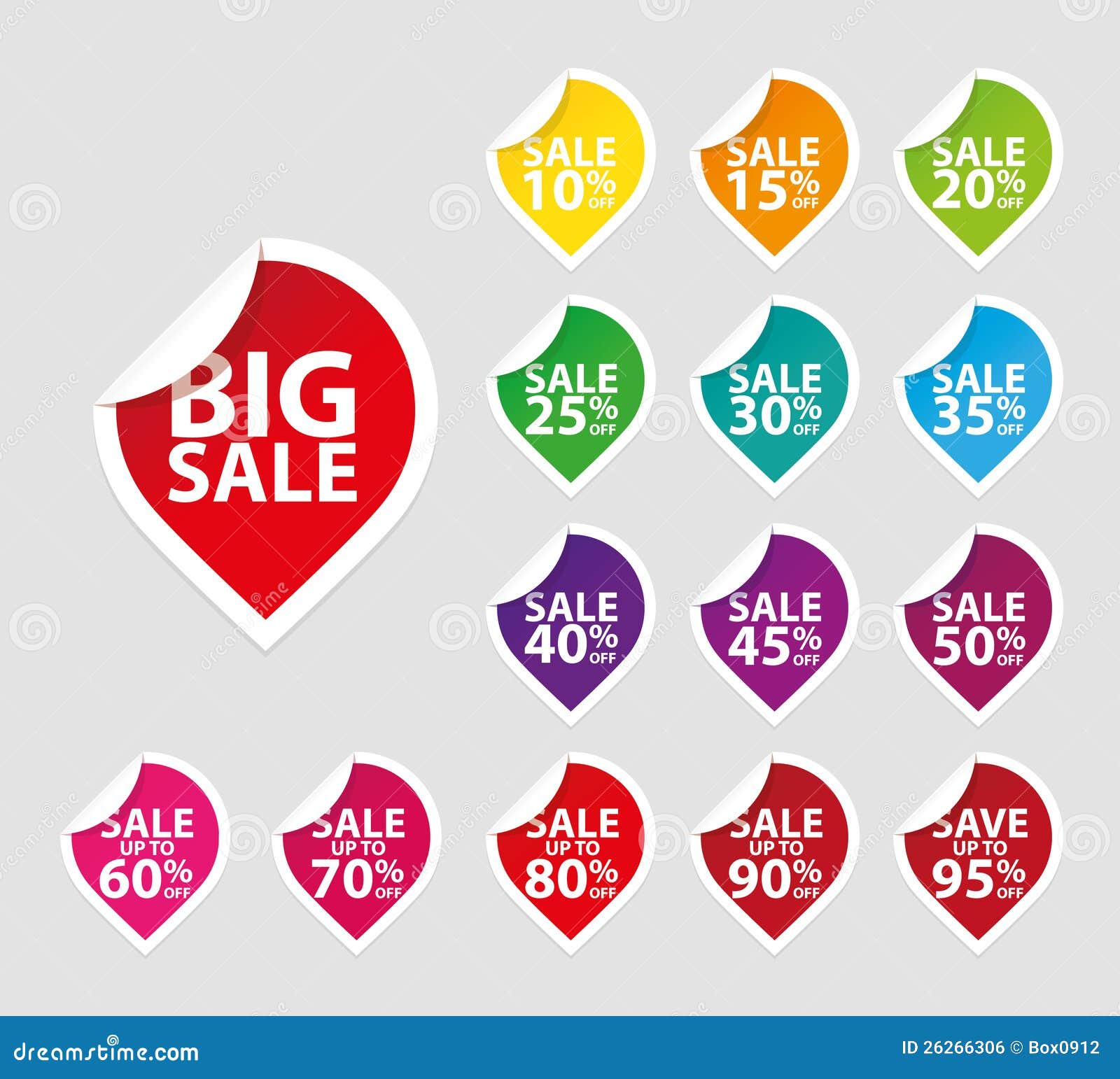 Colorful Sale Tags Icon Set Stock Vector - Illustration of color, offer ...