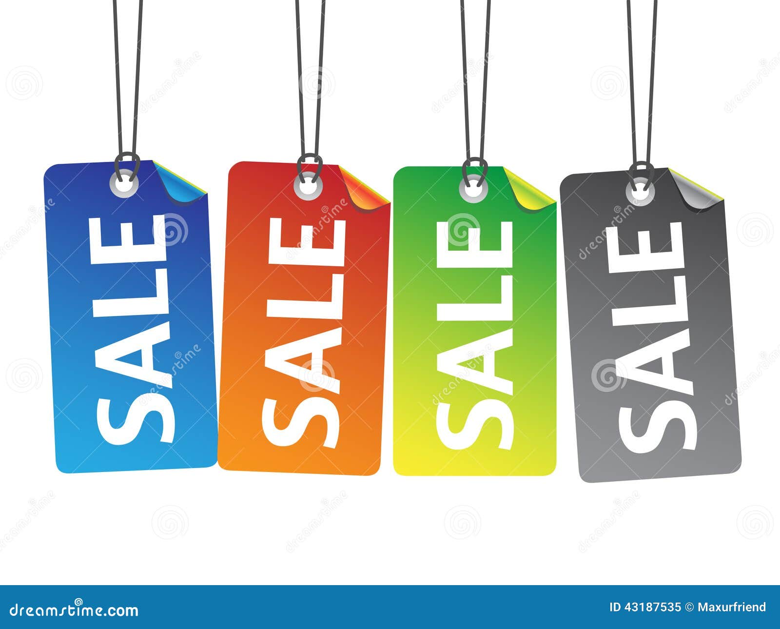 Colorful Sale Tags with Thread Stock Vector - Illustration of wedding ...