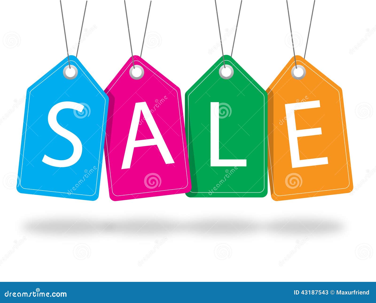 Colorful Sale Tags with Thread Stock Vector - Illustration of shape ...
