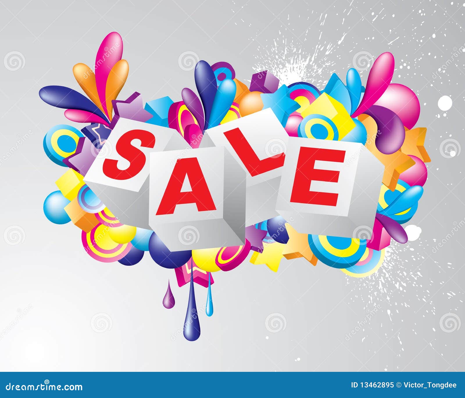 Colorful_Sale_Title stock vector. Illustration of colour - 13462895