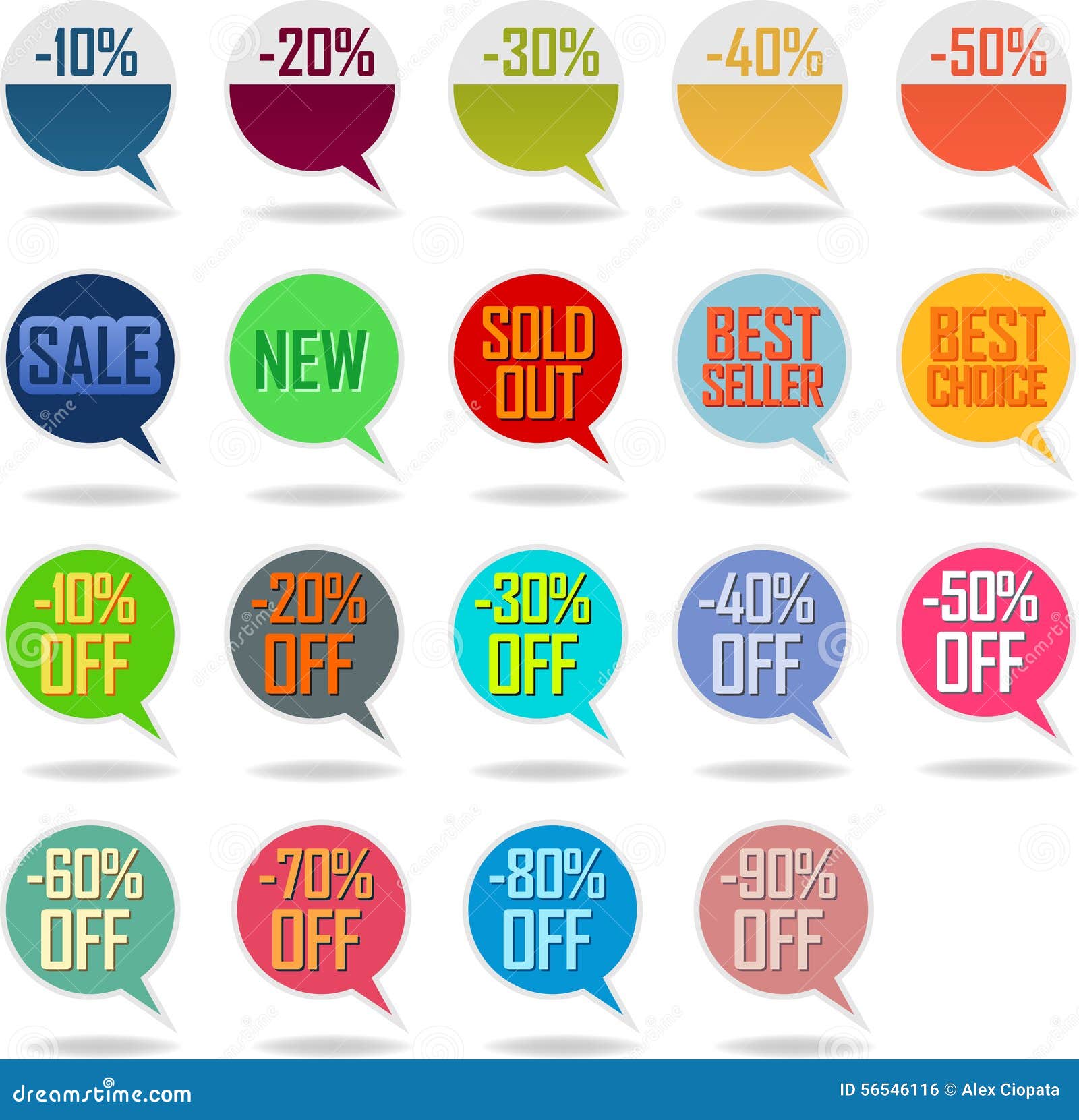 Colorful sales bubbles stock vector. Illustration of decoration - 56546116