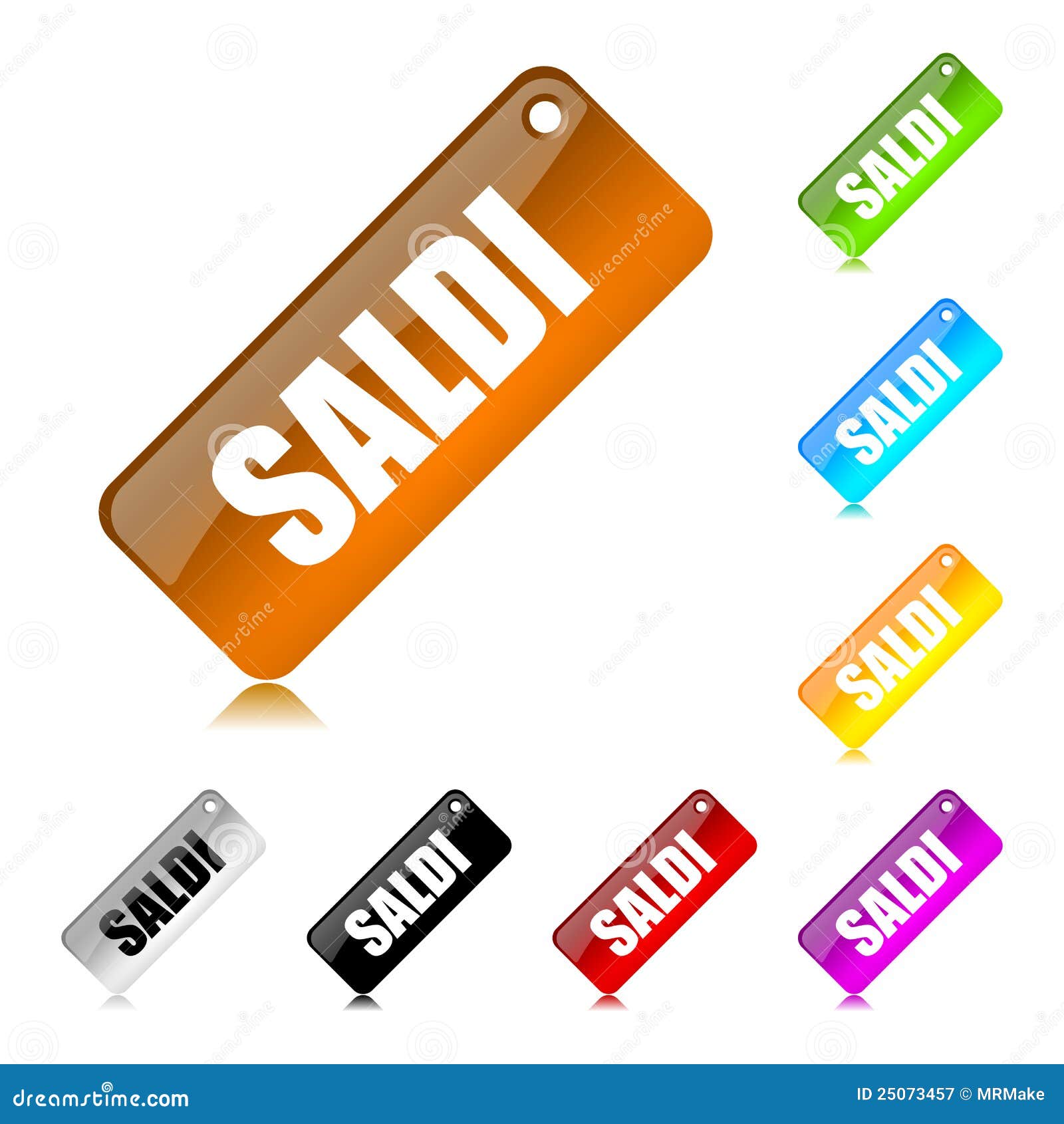 Colorful Sales Labels Italian Language Stock Vector - Illustration of ...