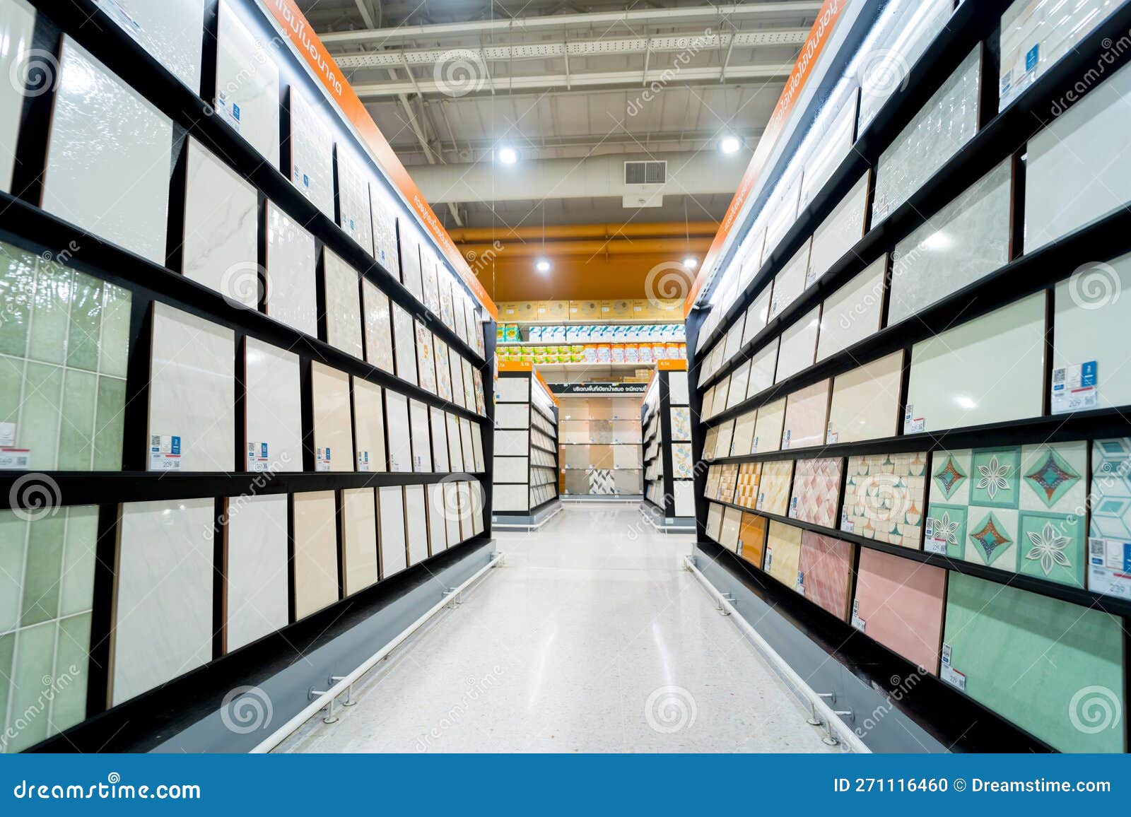 Colorful Samples of a Ceramic Tile at the Showroom of a Large Store ...