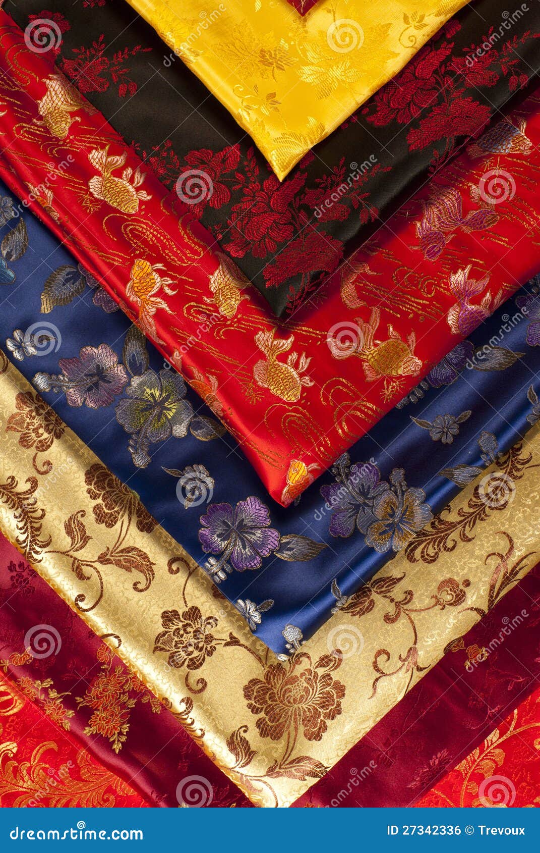 Colorful Samples of Chinese Silk Stock Photo - Image of fabric, leaf ...