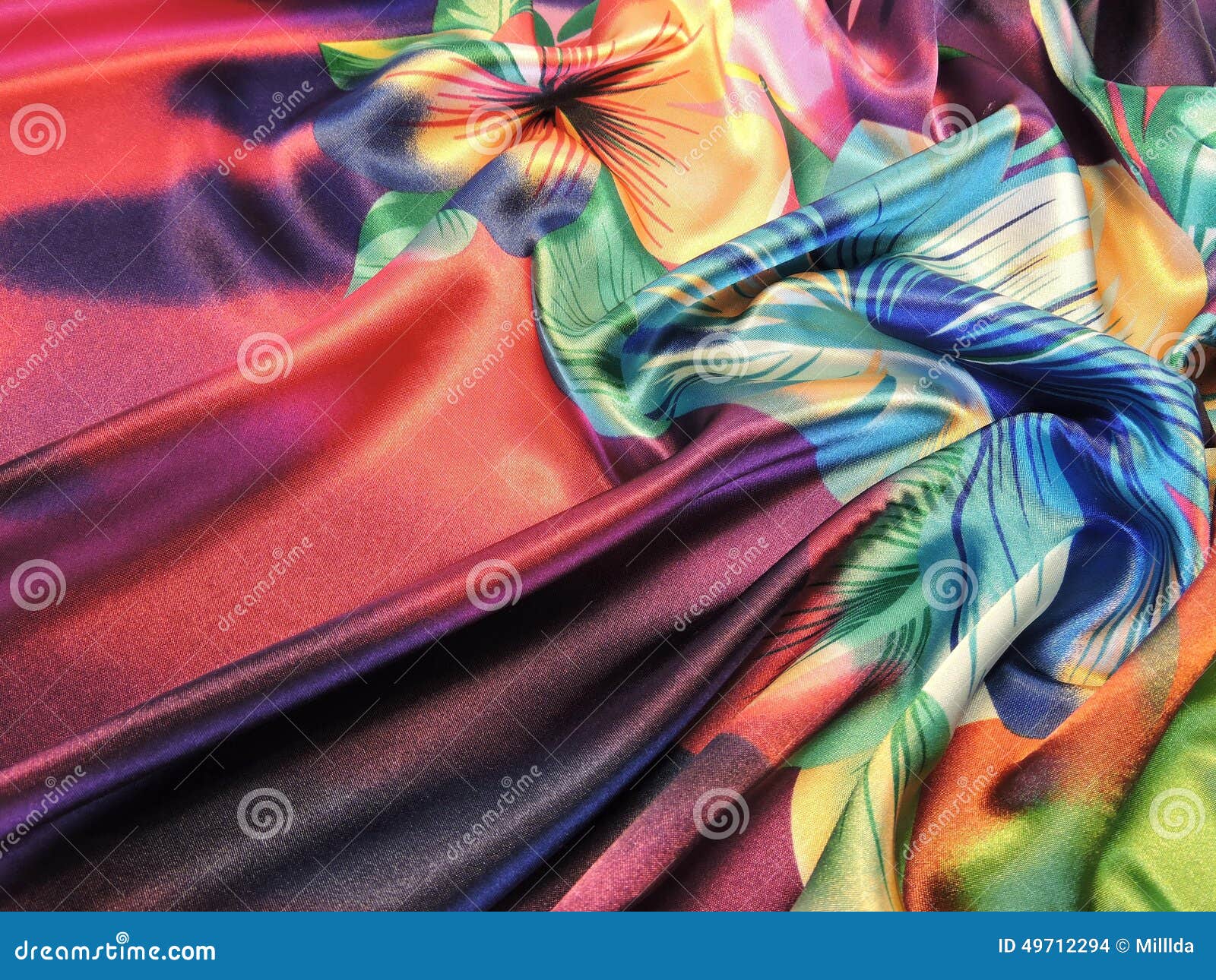 Colorful satin fabric stock photo. Image of view, beautiful - 49712294