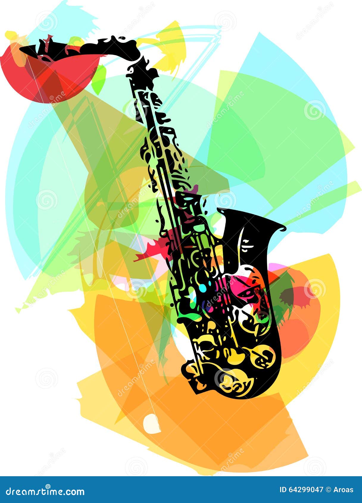Colorful Saxophone Illustration Stock Vector - Illustration of funky ...
