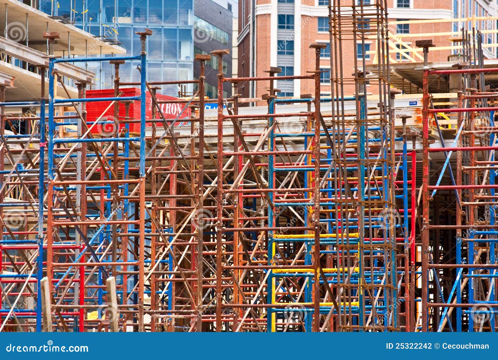 Colorful Scaffolding at Construction Site Editorial Photography - Image ...