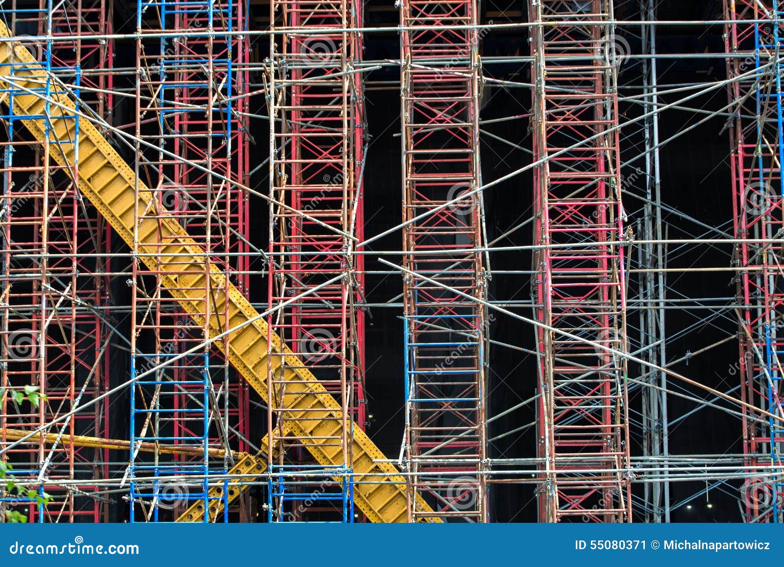 Colorful scaffolding stock image. Image of metal, built - 55080371