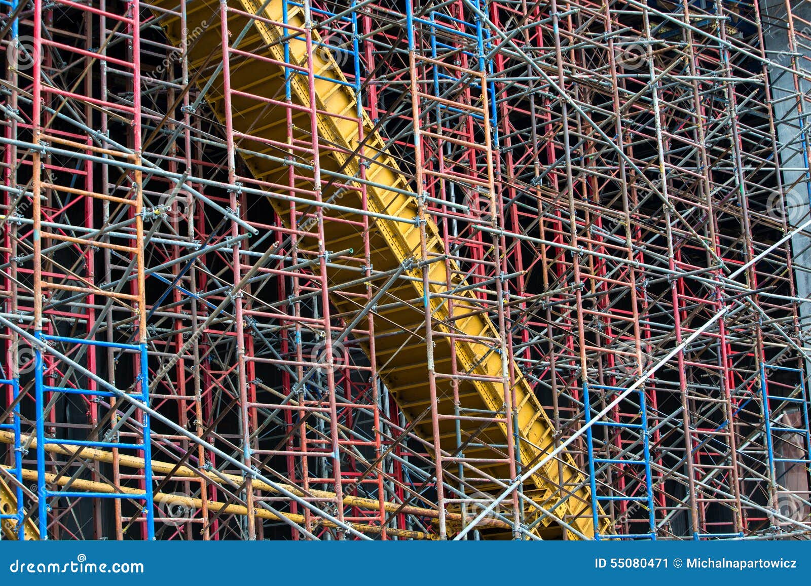 Colorful scaffolding stock image. Image of metal, scaffold - 55080471