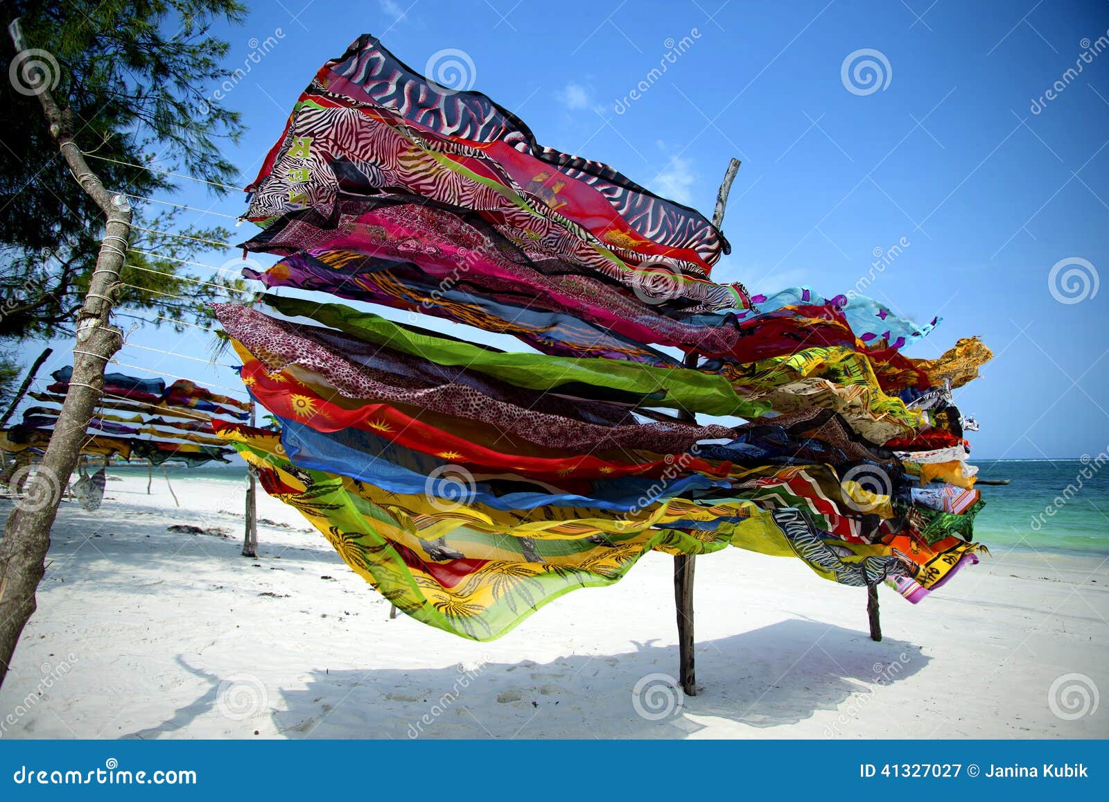 Colorful scarves in Kenya stock image. Image of beach - 41327027