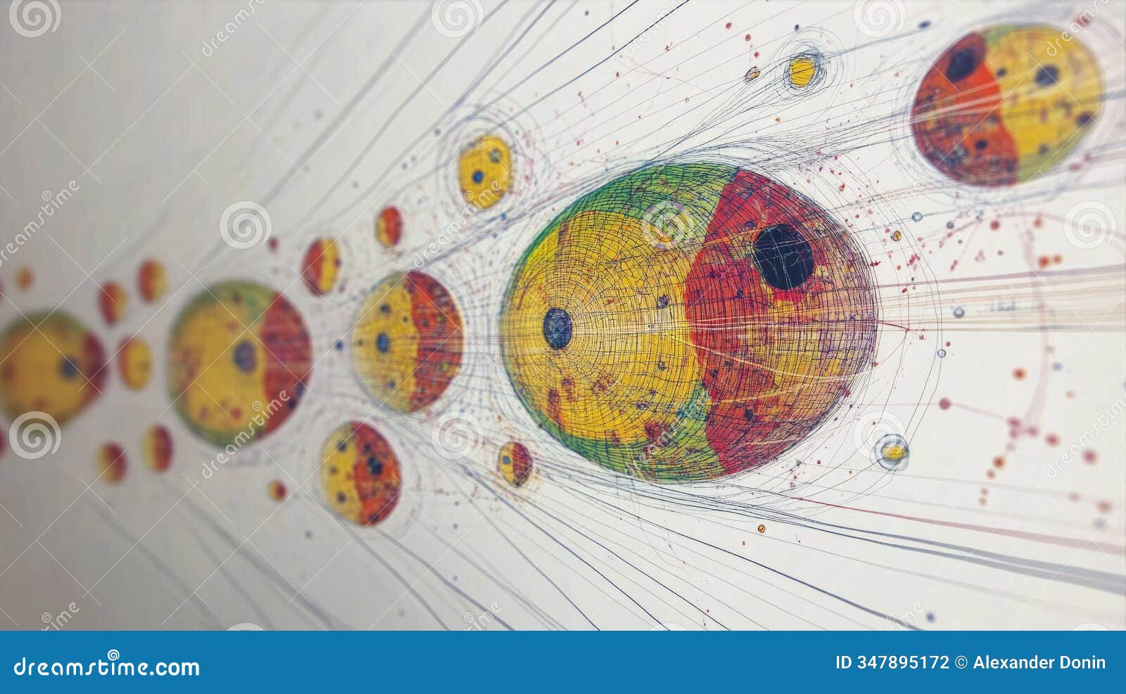Colorful Schematic of Spherical Connections Stock Photo - Image of ...