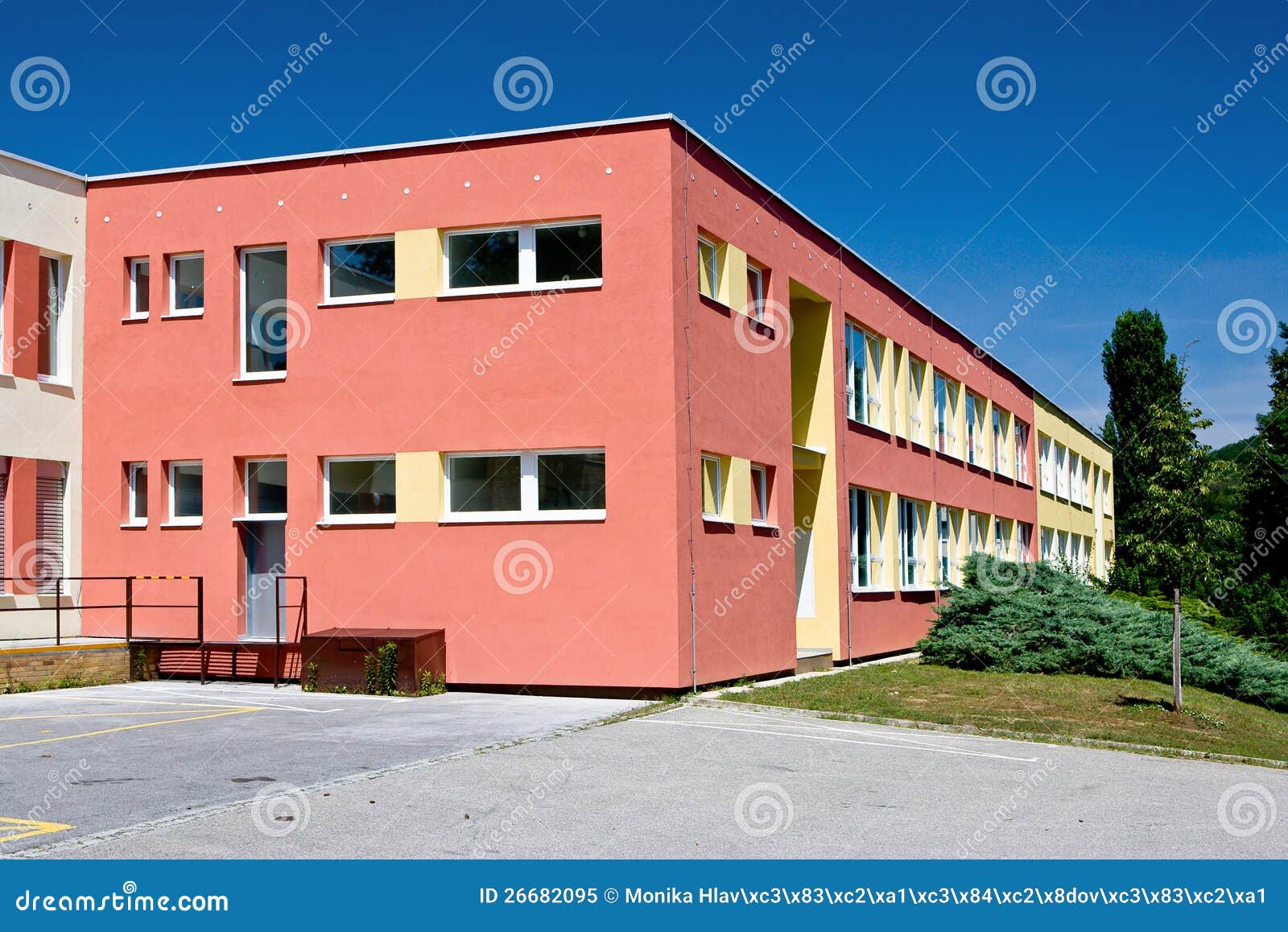 Colorful school building stock image. Image of background - 26682095