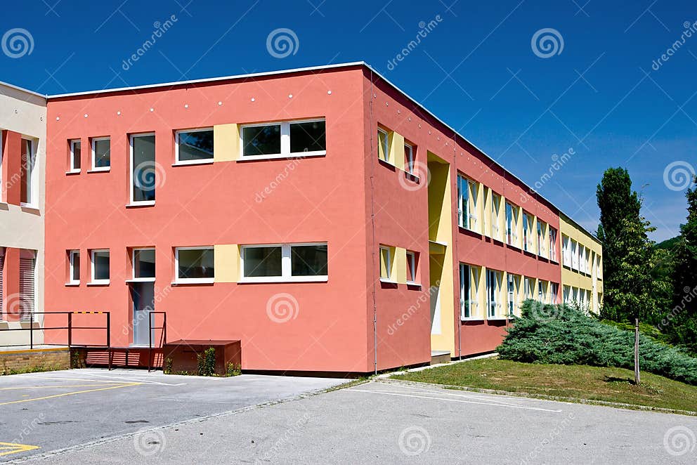 Colorful school building stock image. Image of background - 26682095