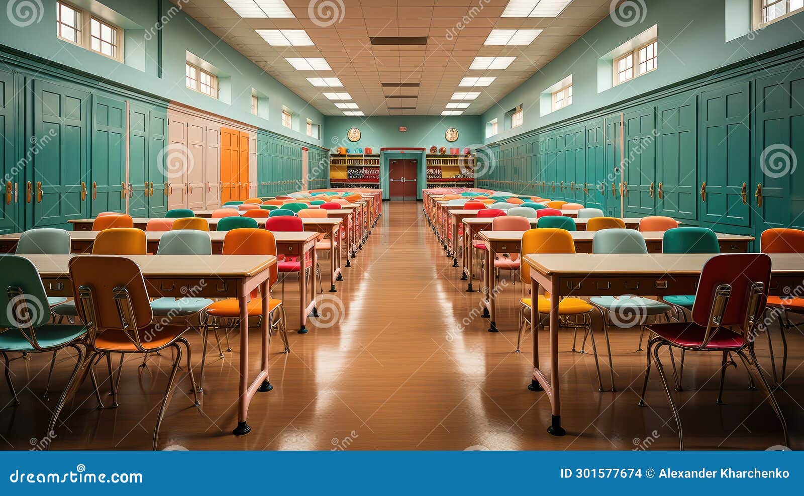 Colorful School Classroom or Lecture Hall Extreme Closeup. Generative ...
