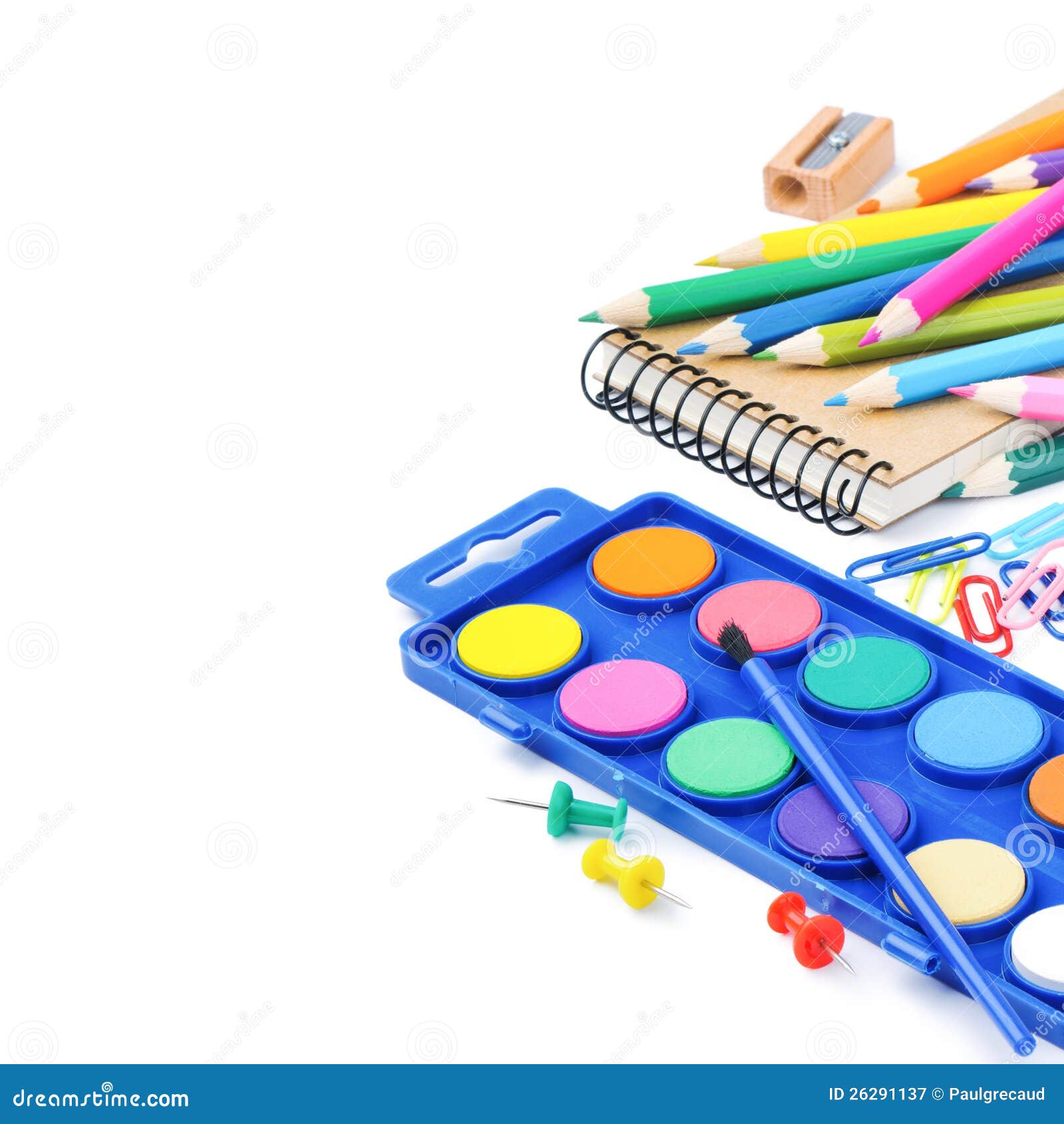 Colorful school supplies stock image. Image of background - 26291137
