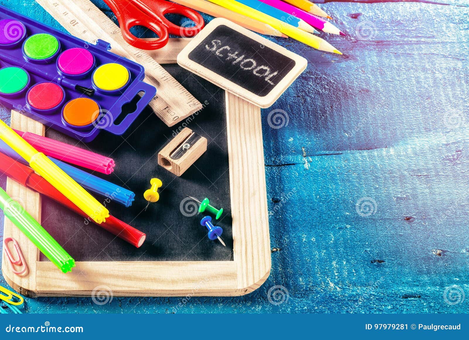 Colorful School Supplies. Back To School Concept Stock Image - Image of ...