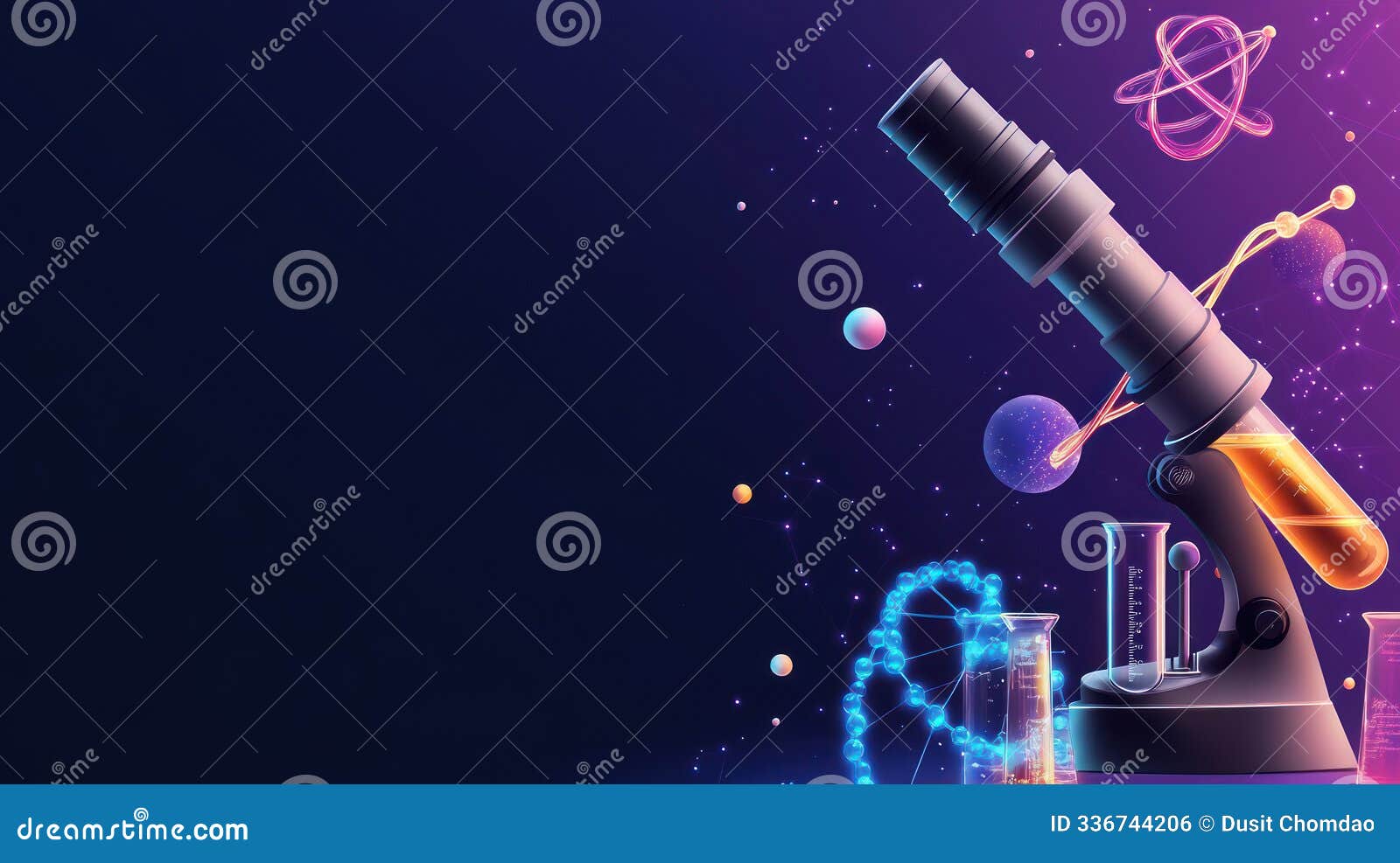 Colorful Science Club Design Featuring Microscope and Laboratory ...