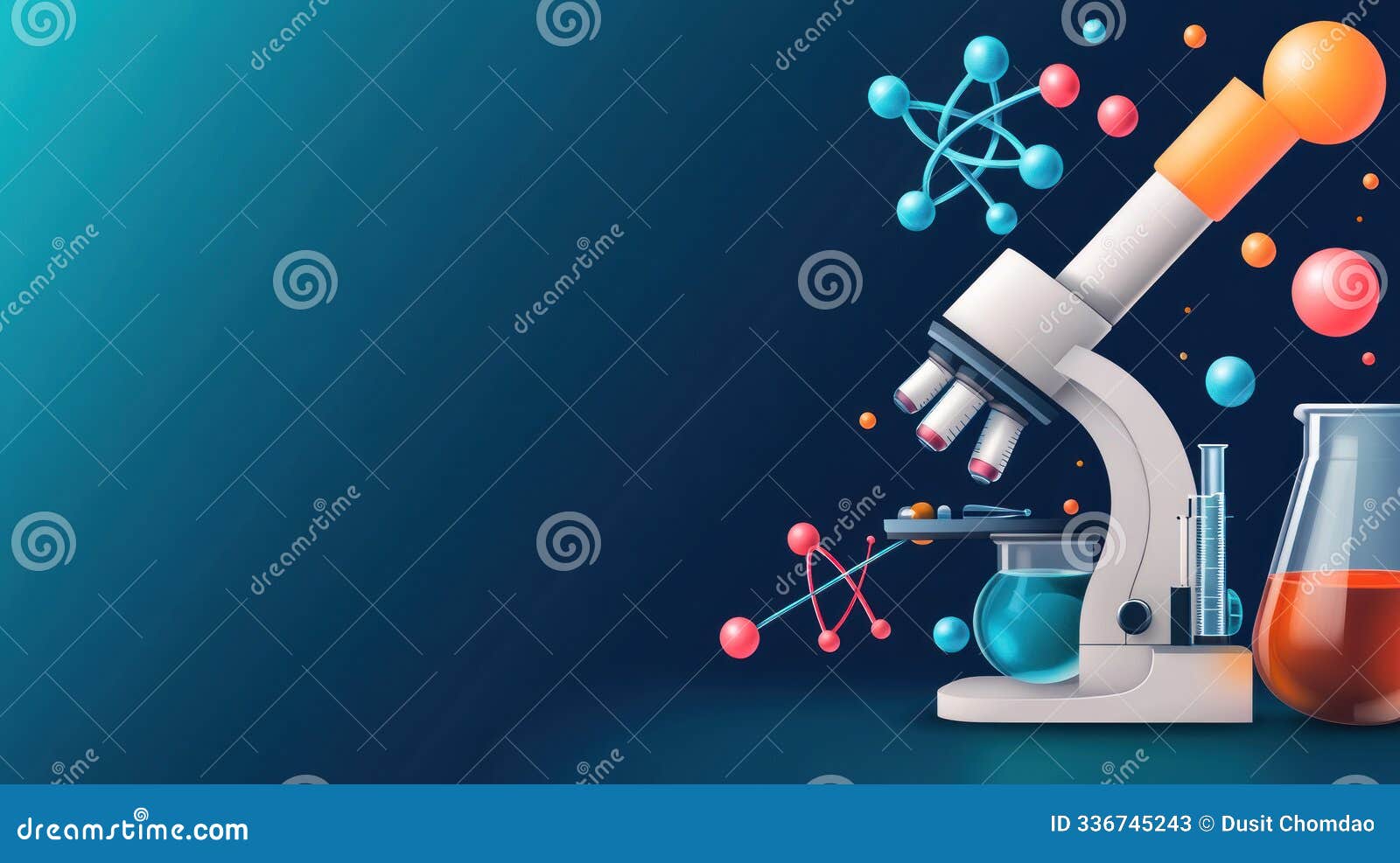 Colorful Science Club Design Featuring Microscope and Laboratory ...