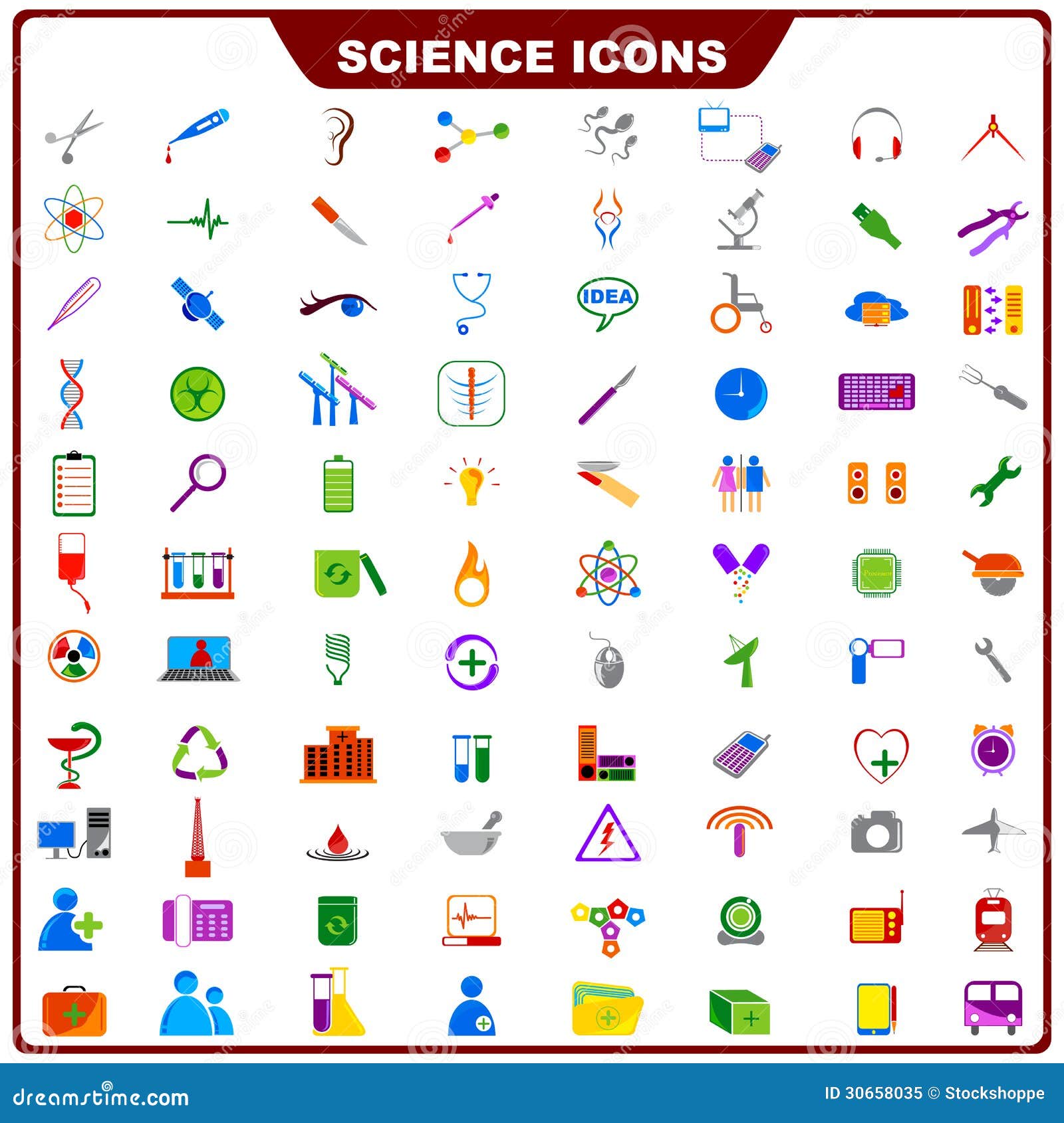 Colorful Science Icon stock vector. Illustration of medicine - 30658035