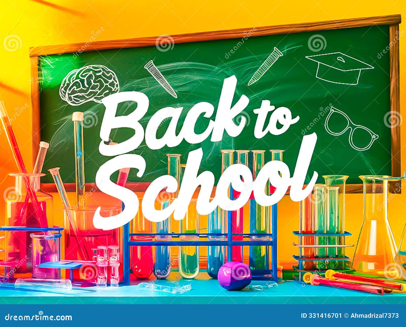 Colorful Science Lab for Back To School. Back To School Background ...