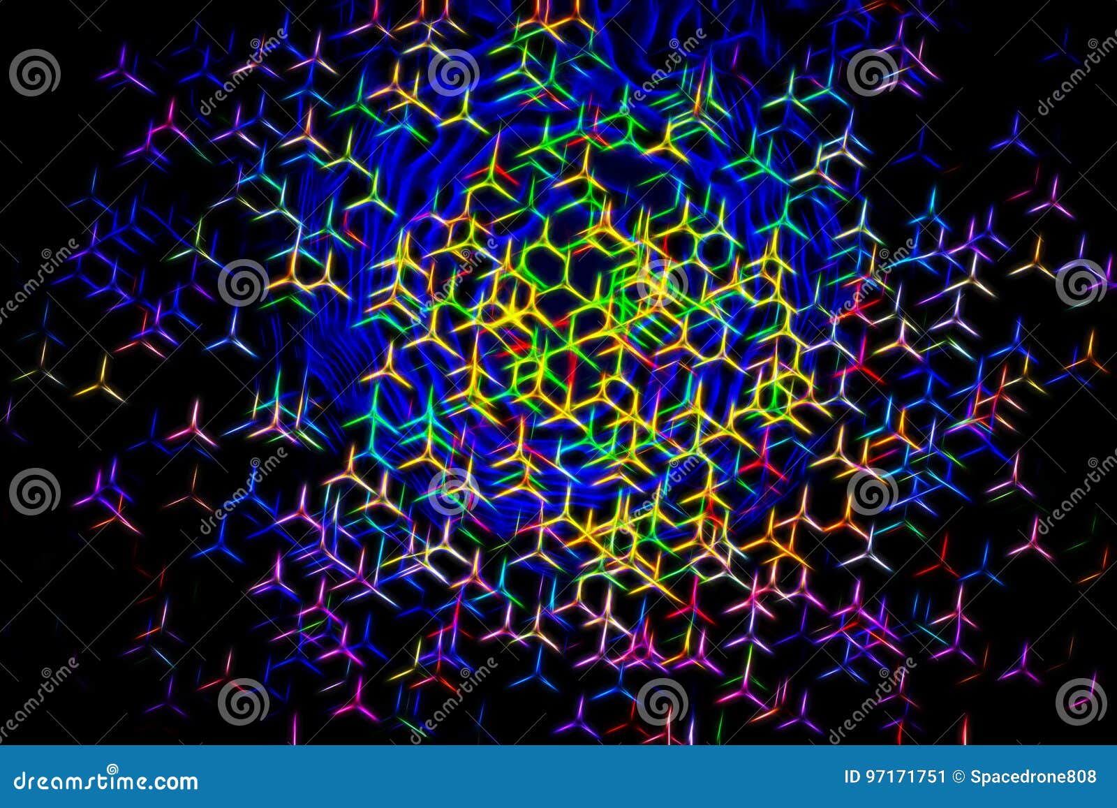 Colorful Science Particles Illustration Background Stock Image - Image ...