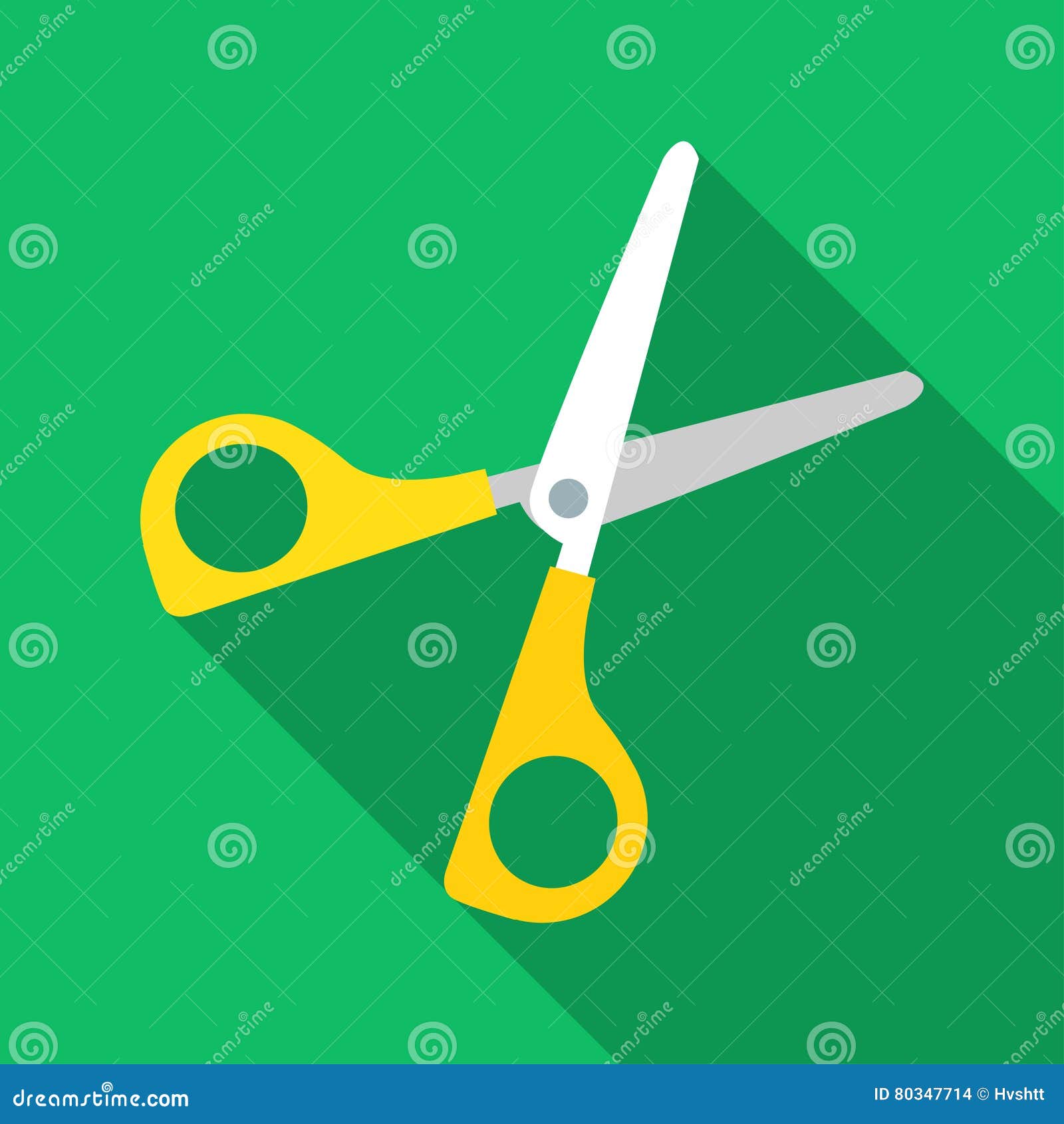Colorful Scissors Icon in Modern Flat Style with Long Shadow.Vector ...