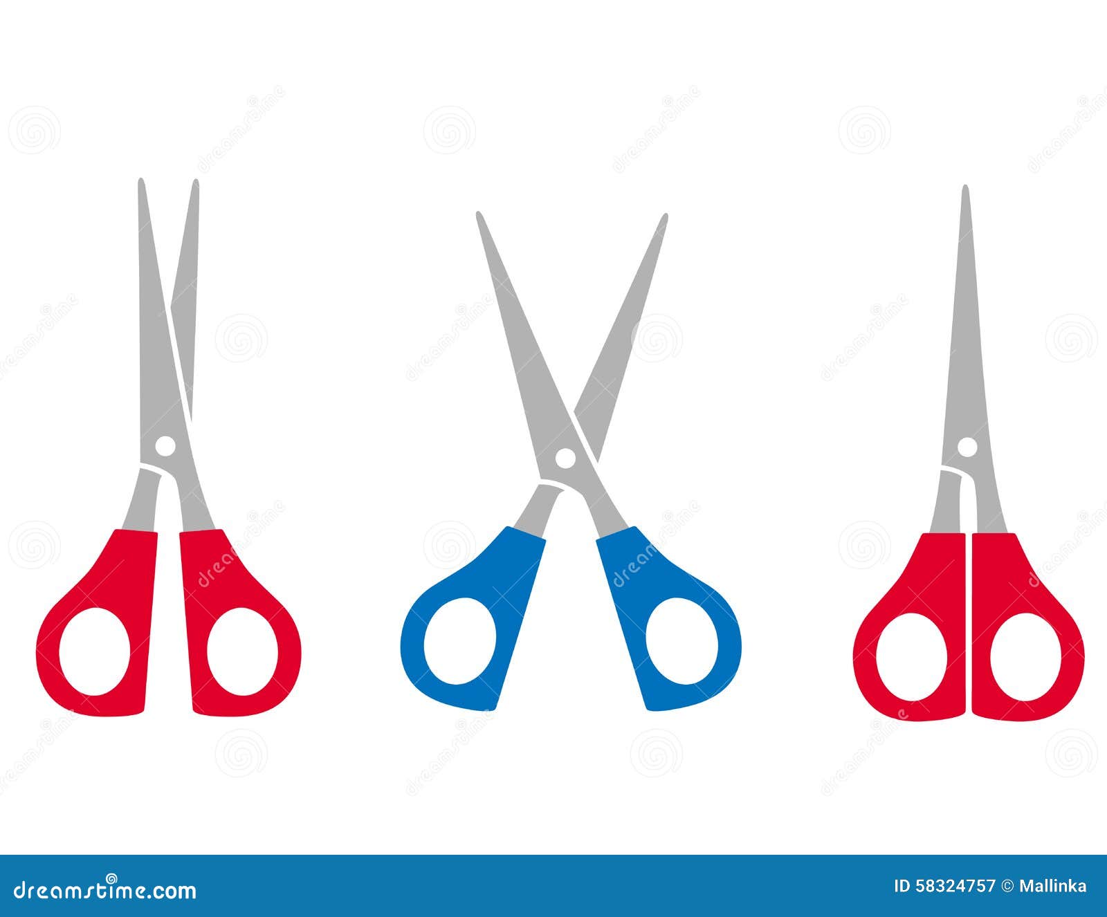 Colorful scissors set stock vector. Illustration of crossed - 58324757