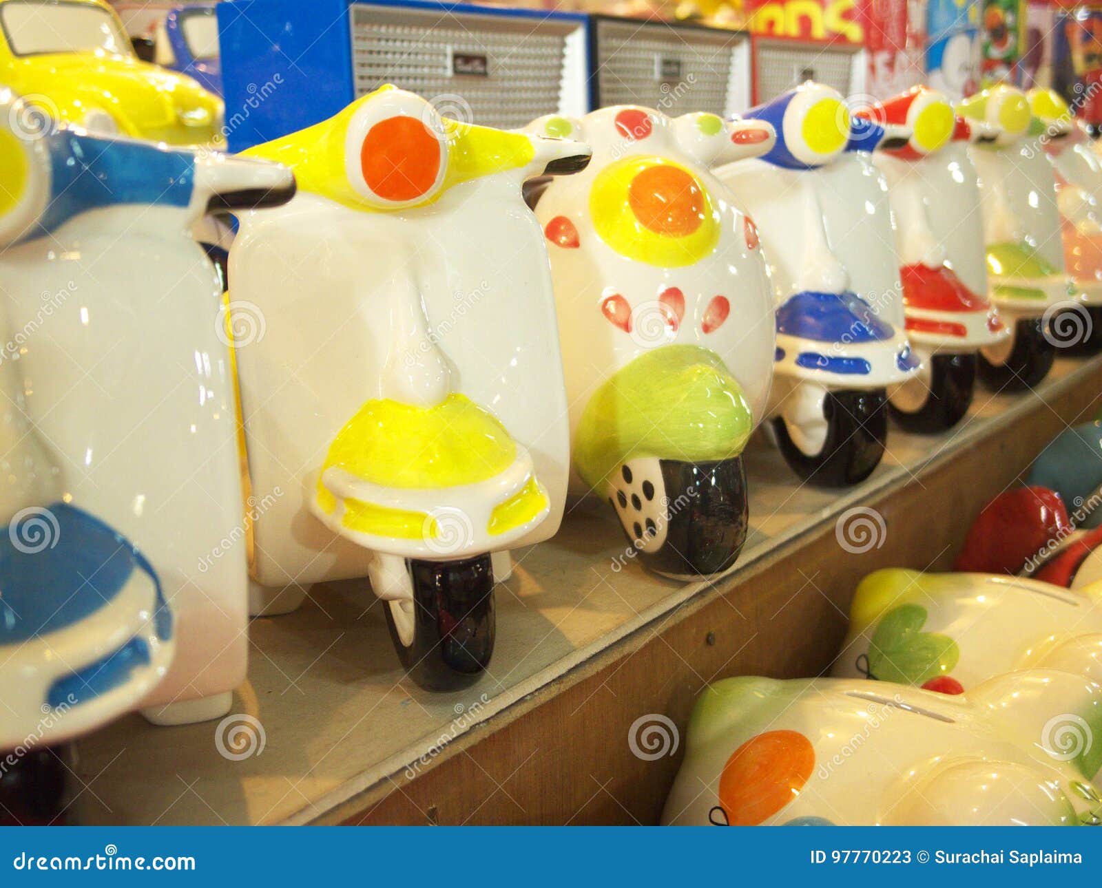 Colorful scooter stock image. Image of retro, travel - 97770223