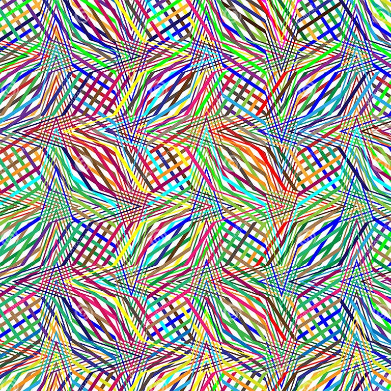 Colorful Scribble, Cross Hatch Geometric Lines Pattern. Intersecting ...