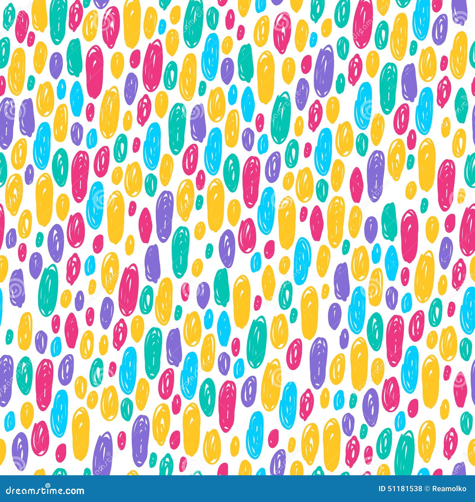 Colorful Scribble Doodle Dots Pattern. Stock Vector - Illustration of ...