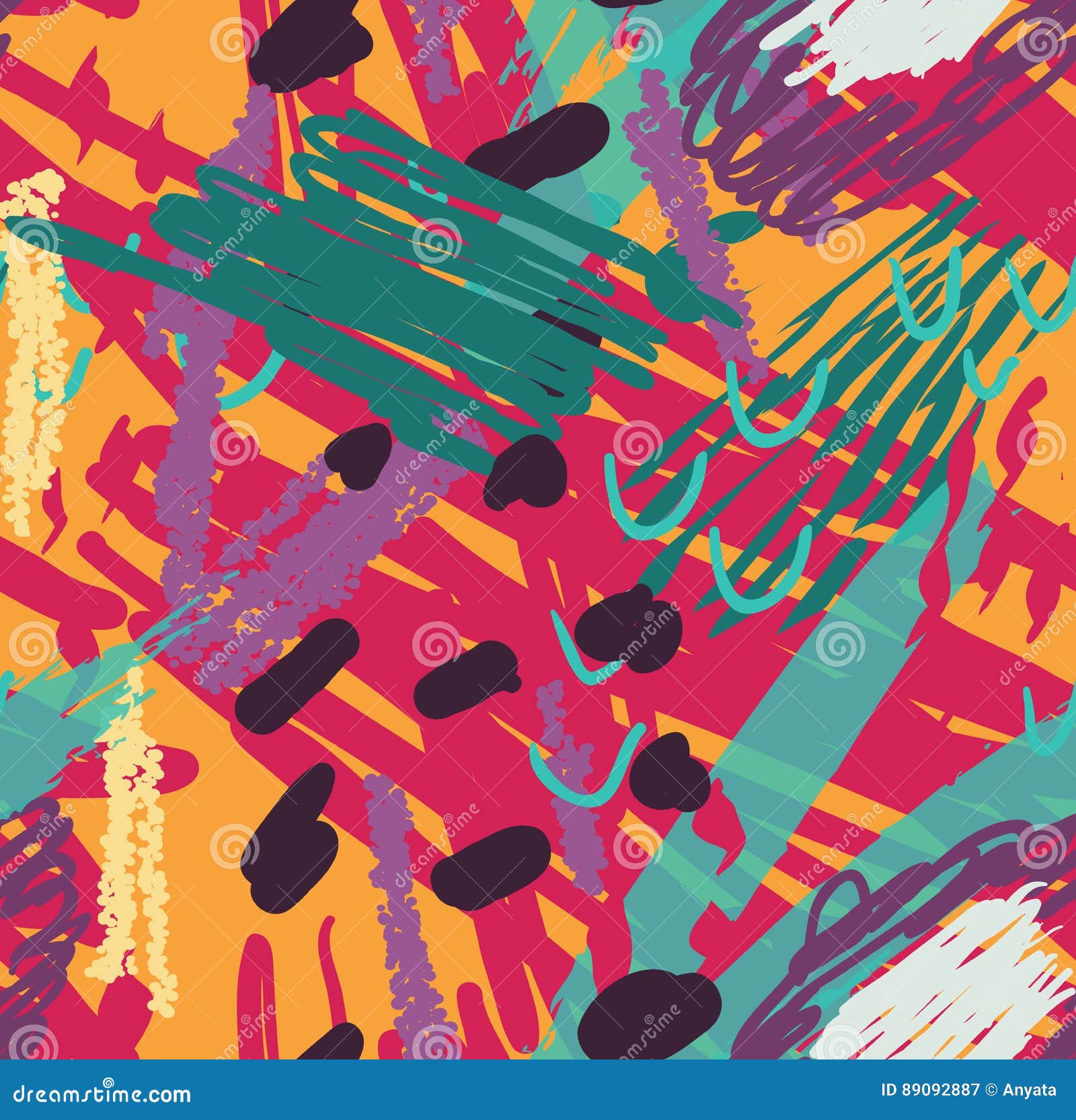 Colorful Scribbles with Dots Stock Vector - Illustration of paint ...