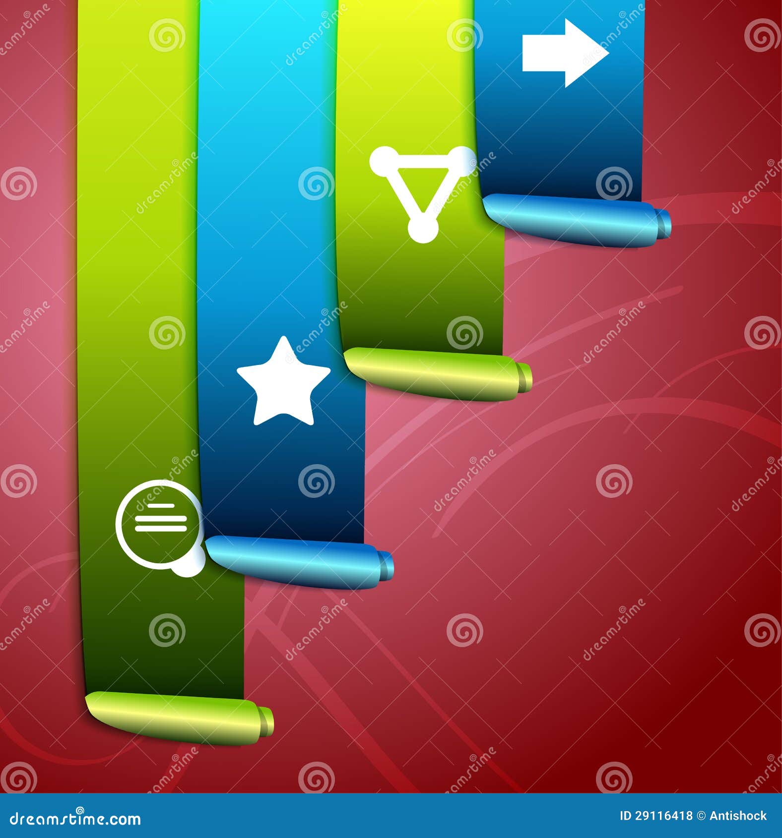 Colorful Scroll Ribbons Infographic Design Stock Vector - Illustration ...