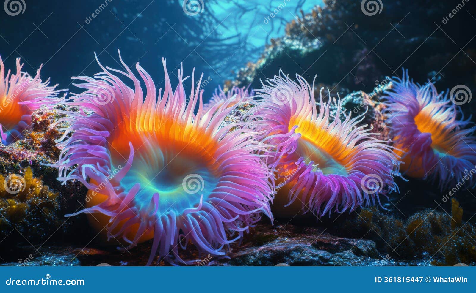 Colorful Sea Anemones on the Ocean Floor Stock Image - Image of anemone ...