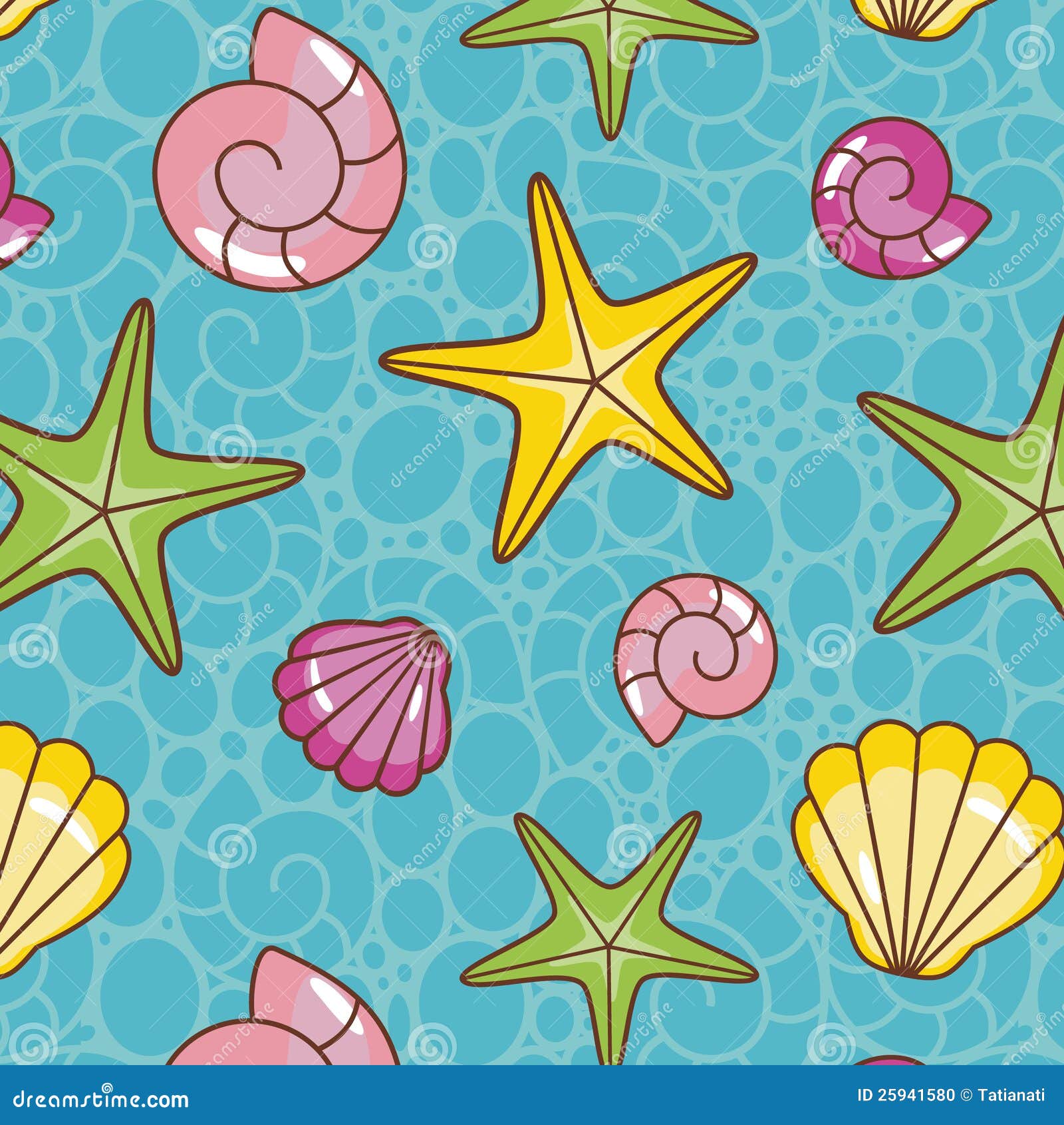 Colorful sea pattern stock vector. Illustration of coral - 25941580