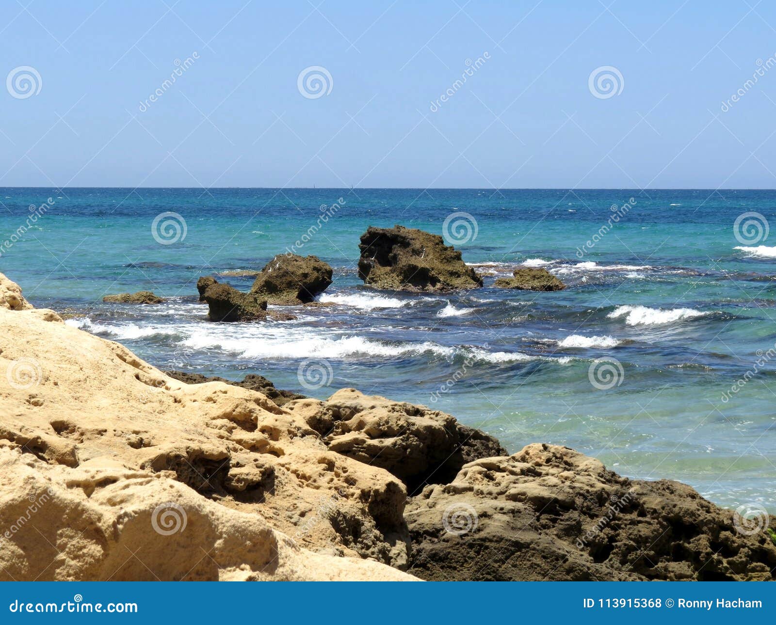 Sea rocks and Beach view stock photo. Image of beach - 113915368