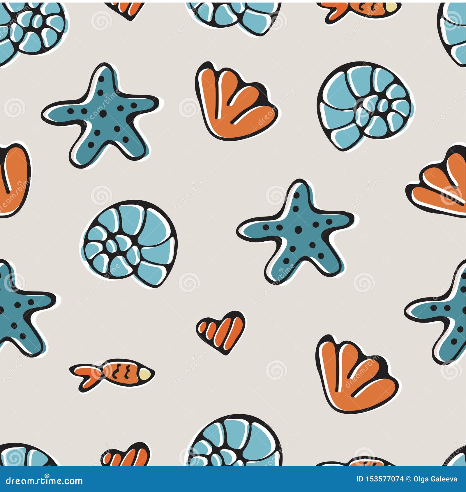 Colorful Sea Seamless Pattern. Illustration in Vector Stock Vector ...