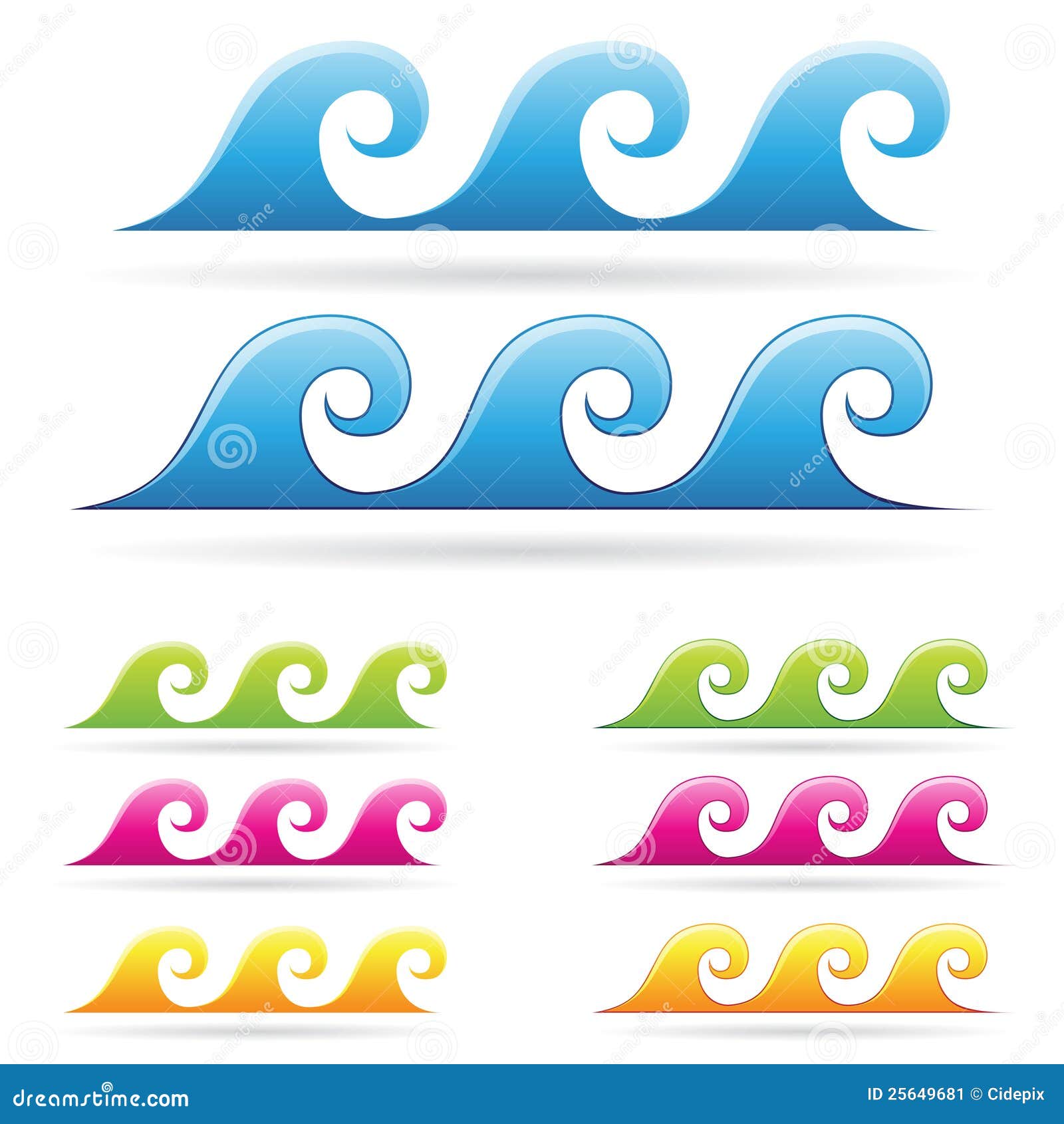 Colorful sea waves stock vector. Illustration of cool - 25649681