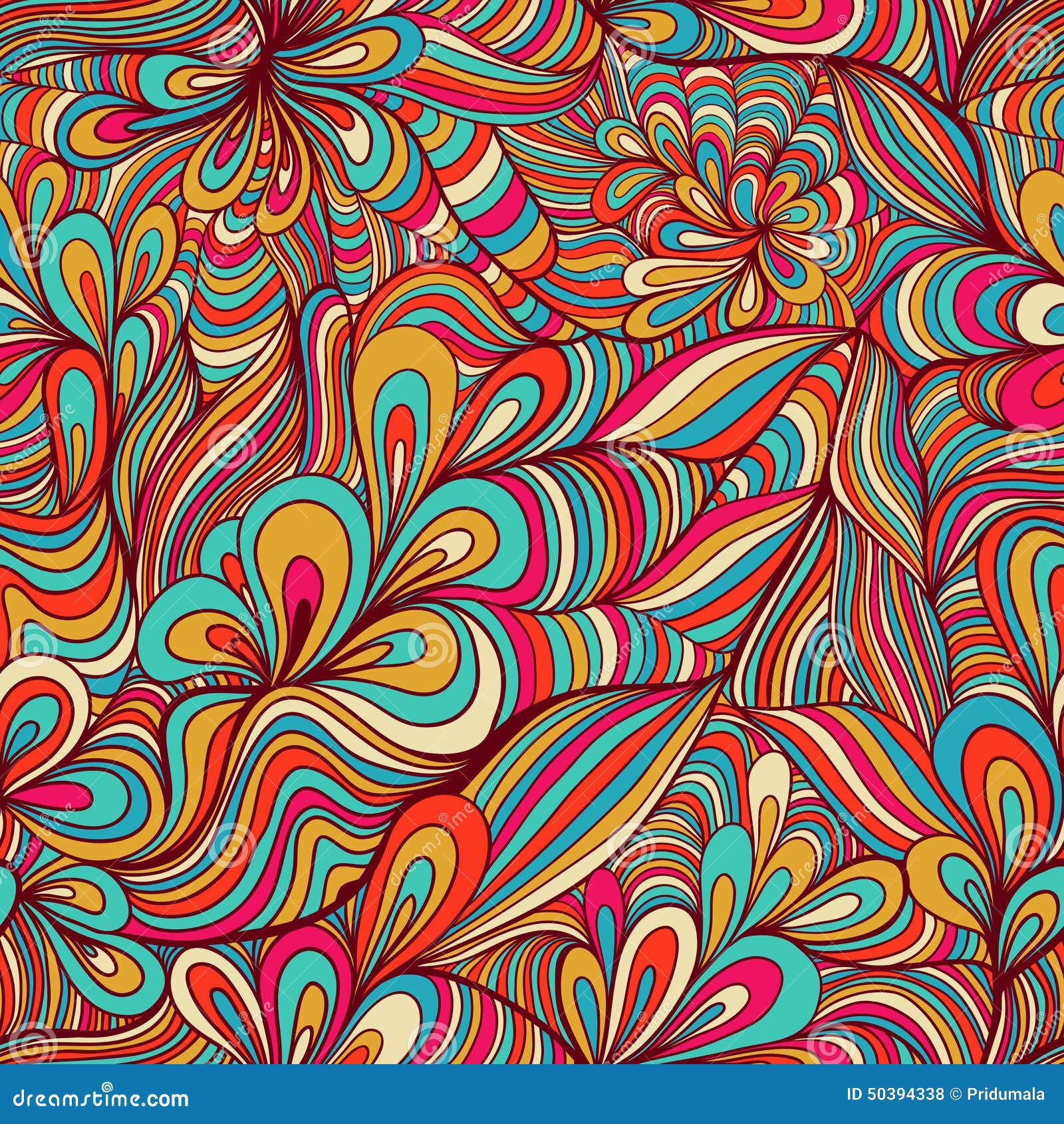 Colorful Seamless Abstract Hand-drawn Pattern, Waves Background Stock ... Colorful Seamless Abstract Hand-drawn Pattern, Waves Background Stock ...