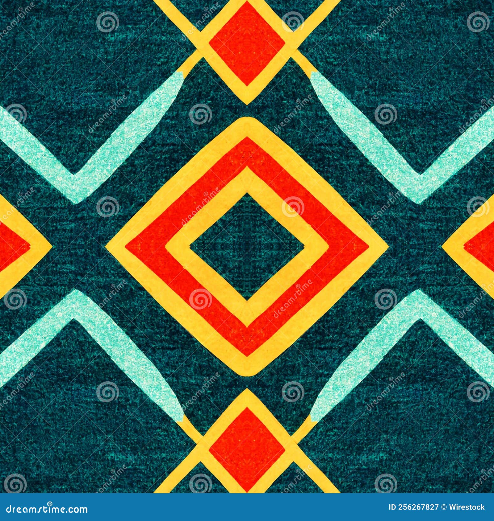Colorful Seamless Boho Pattern Background Stock Illustration ...