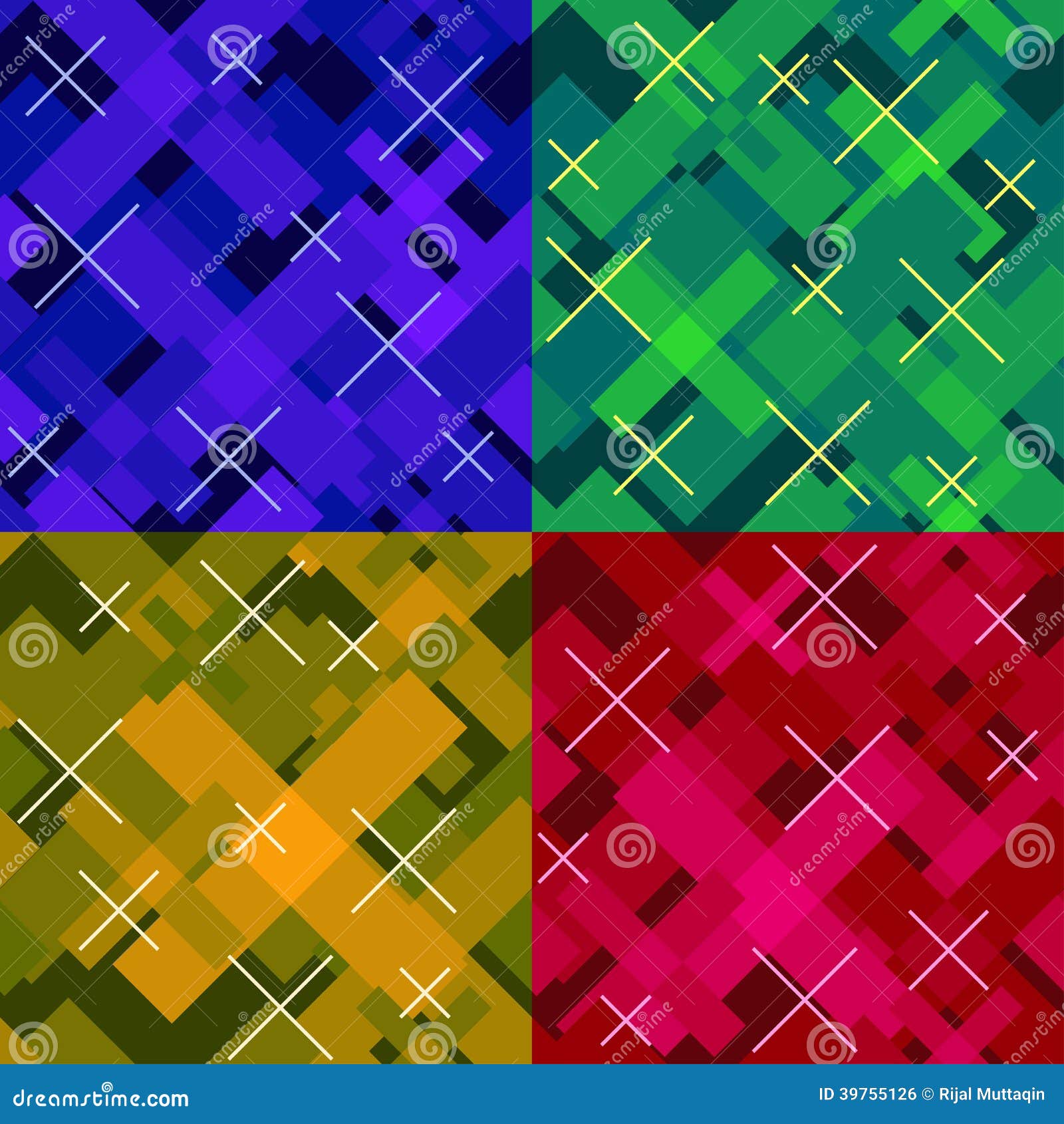 Colorful Seamless Cross Pattern Stock Vector - Illustration of yellow ...