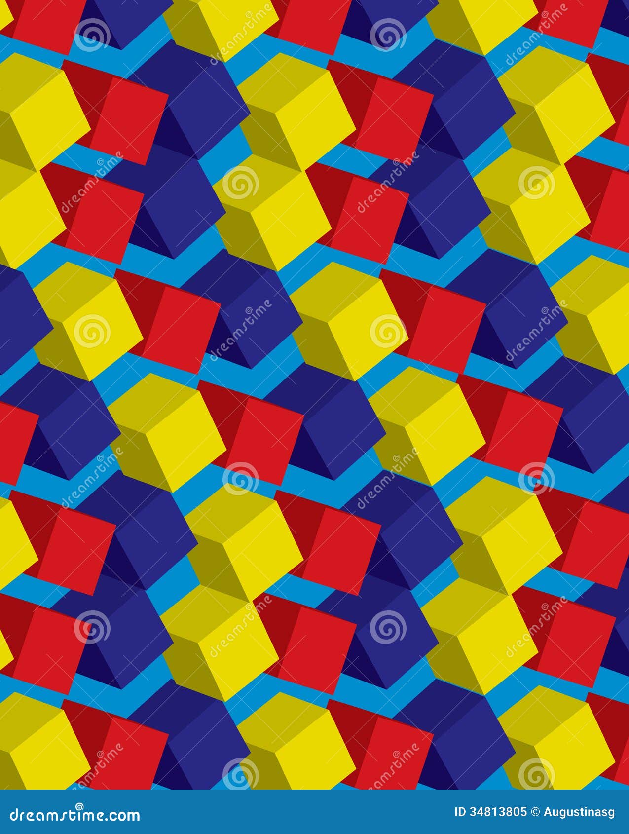 Colorful Seamless Cube Pattern Stock Illustration - Illustration of ...